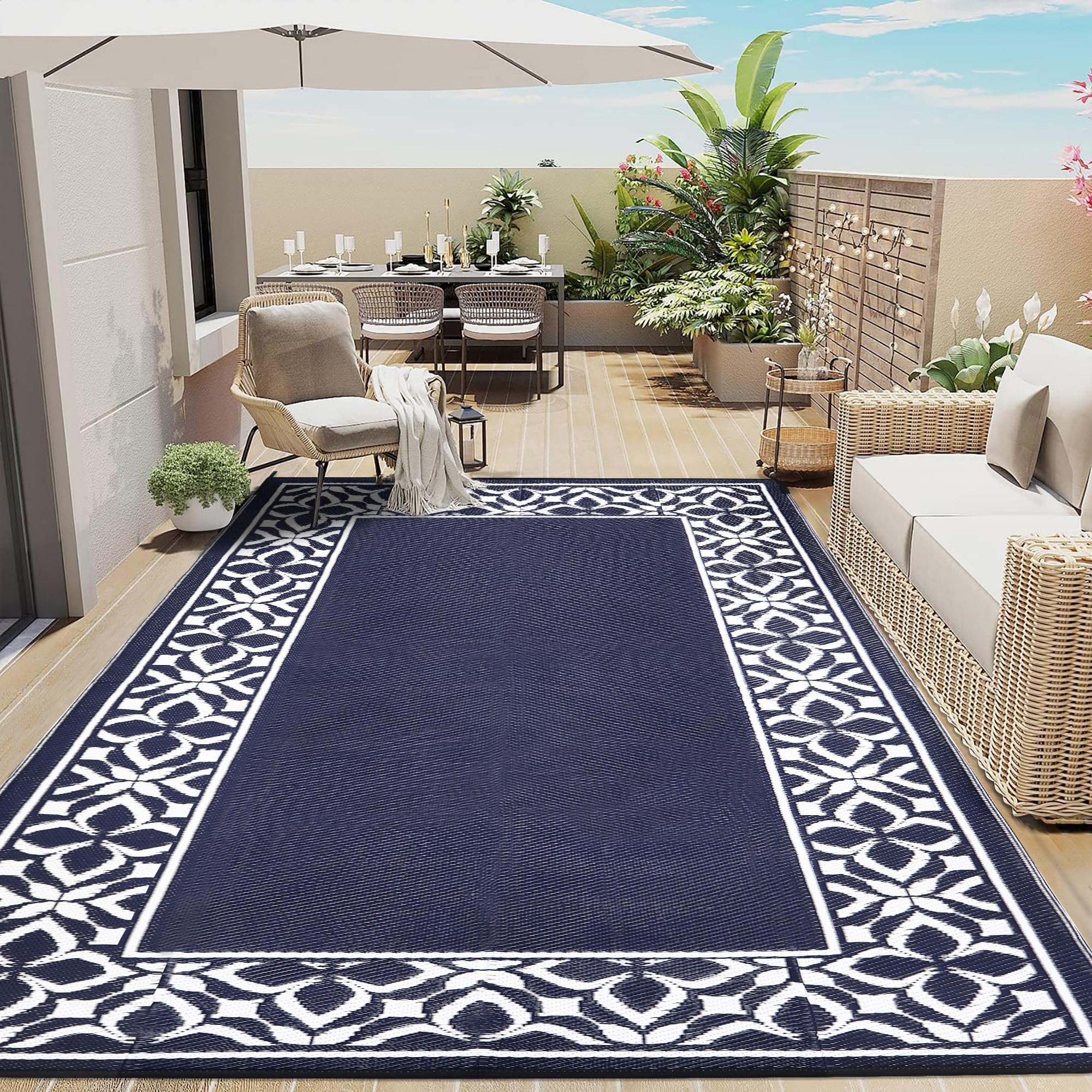 7 Best Blue Outdoor Rug | Stop Chasing Sun-Faded Outdoor Blue
