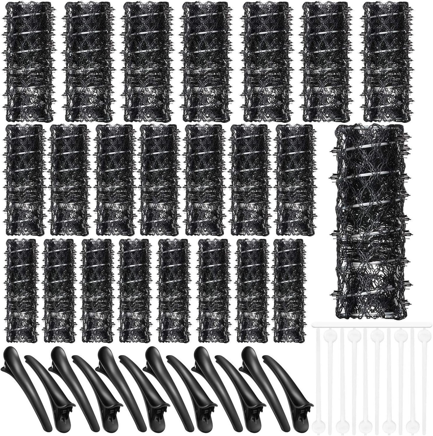 Amazon.com : 48 Pieces Wire Mesh Hair Rollers Set Hair Perm Rods ...