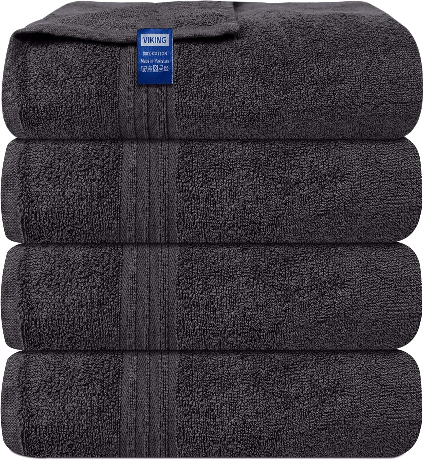 Amazon.com: Bath Towels Set of 4, Size 27 x 54 Inches - 100% Ring Spun ...
