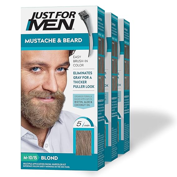Amazon.com: Just For Men Mustache & Beard, Beard Dye for Men with Brush ...