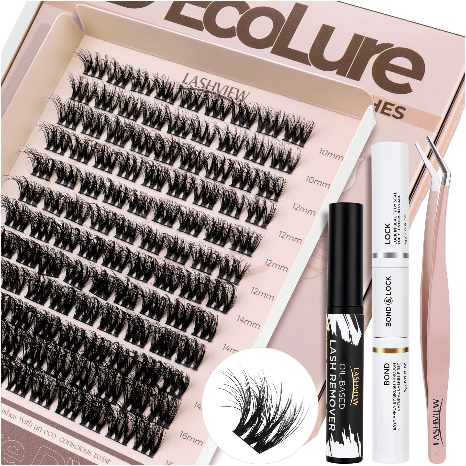 Amazon.com: LASHVIEW Diy Eyelash Extension Kit, DIY Cluster Lashes, 10 ...