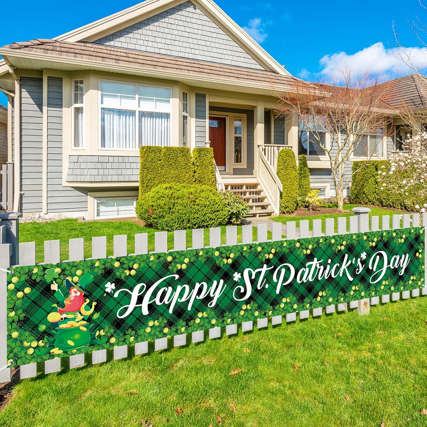 Amazon.com : Axitta St Patricks Day Banner 20" X 120" Large Outdoor St ...