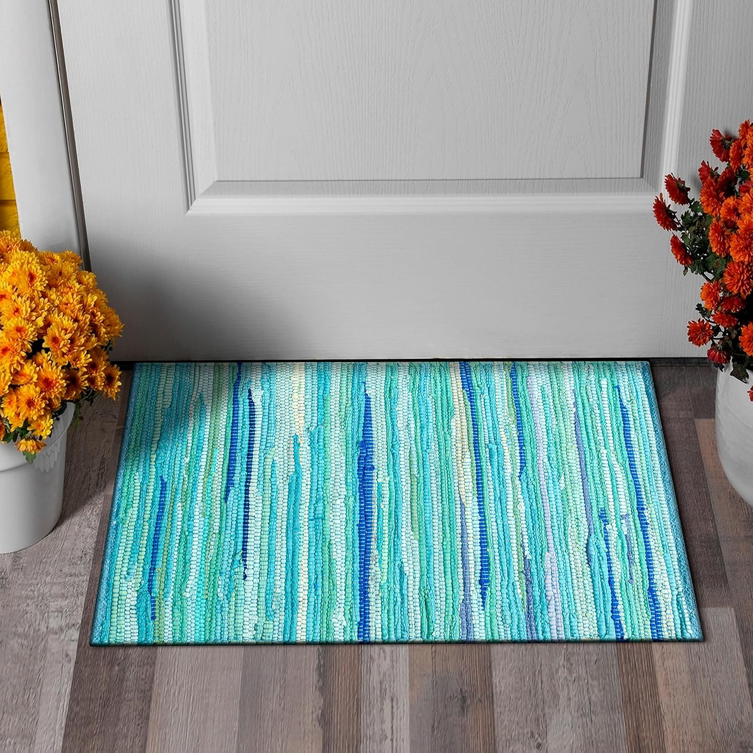 Amazon.com: Savi Home Hand Woven 100% Cotton Chindi Rag Rug 20"x32 ...