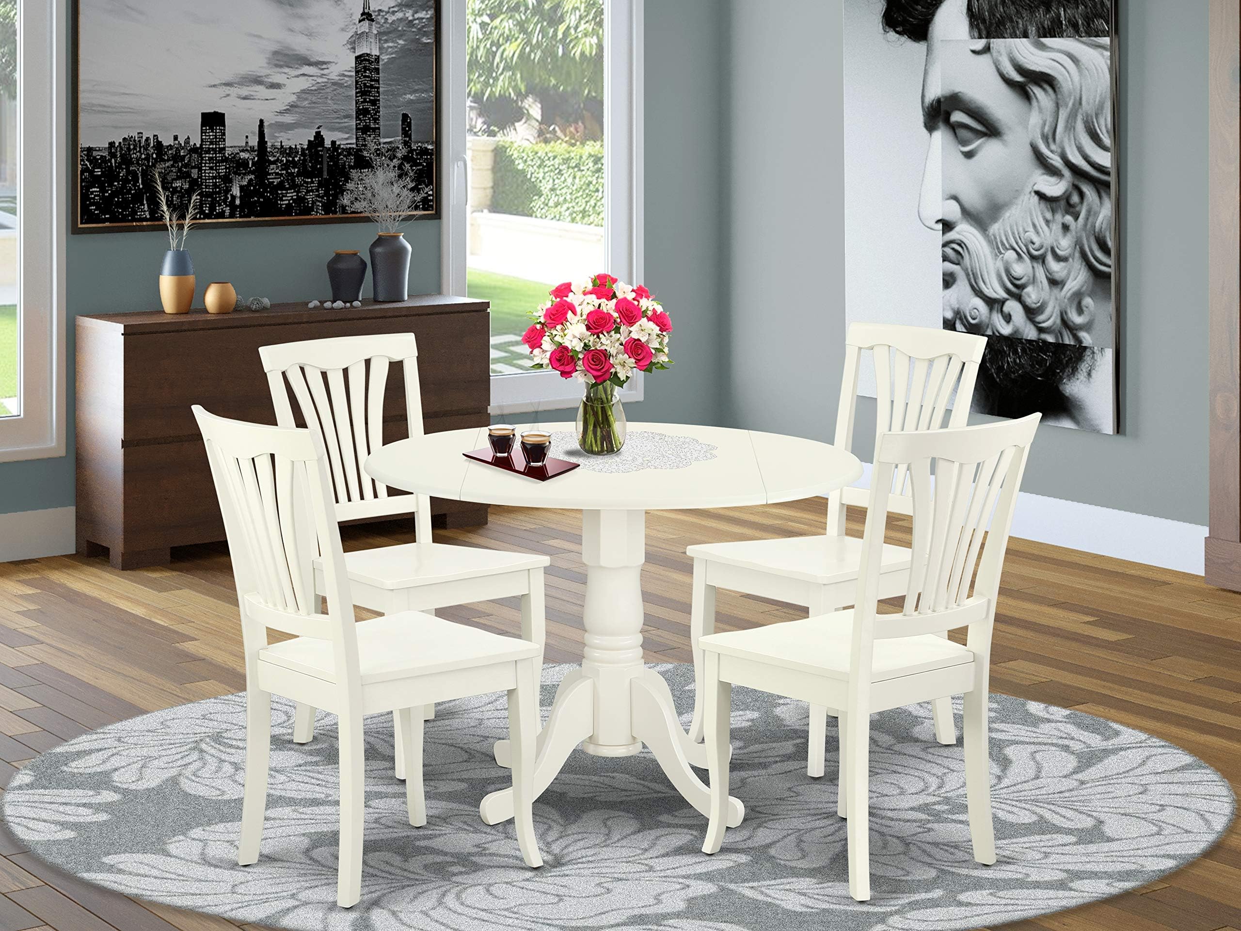 Amazon.com - GLORHOME 5-Piece Round, Kitchen Dining Room Sets with ...