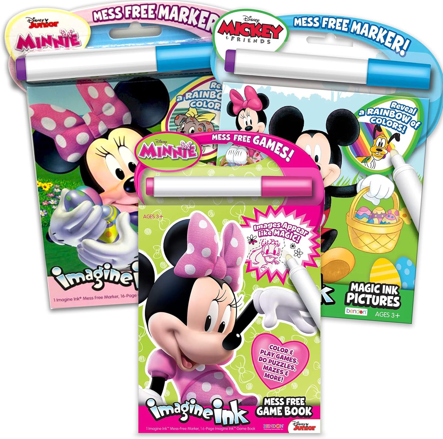 Amazon.com: Imagine Ink Coloring Book Set Minnie Mouse - 3 Magic Ink ...