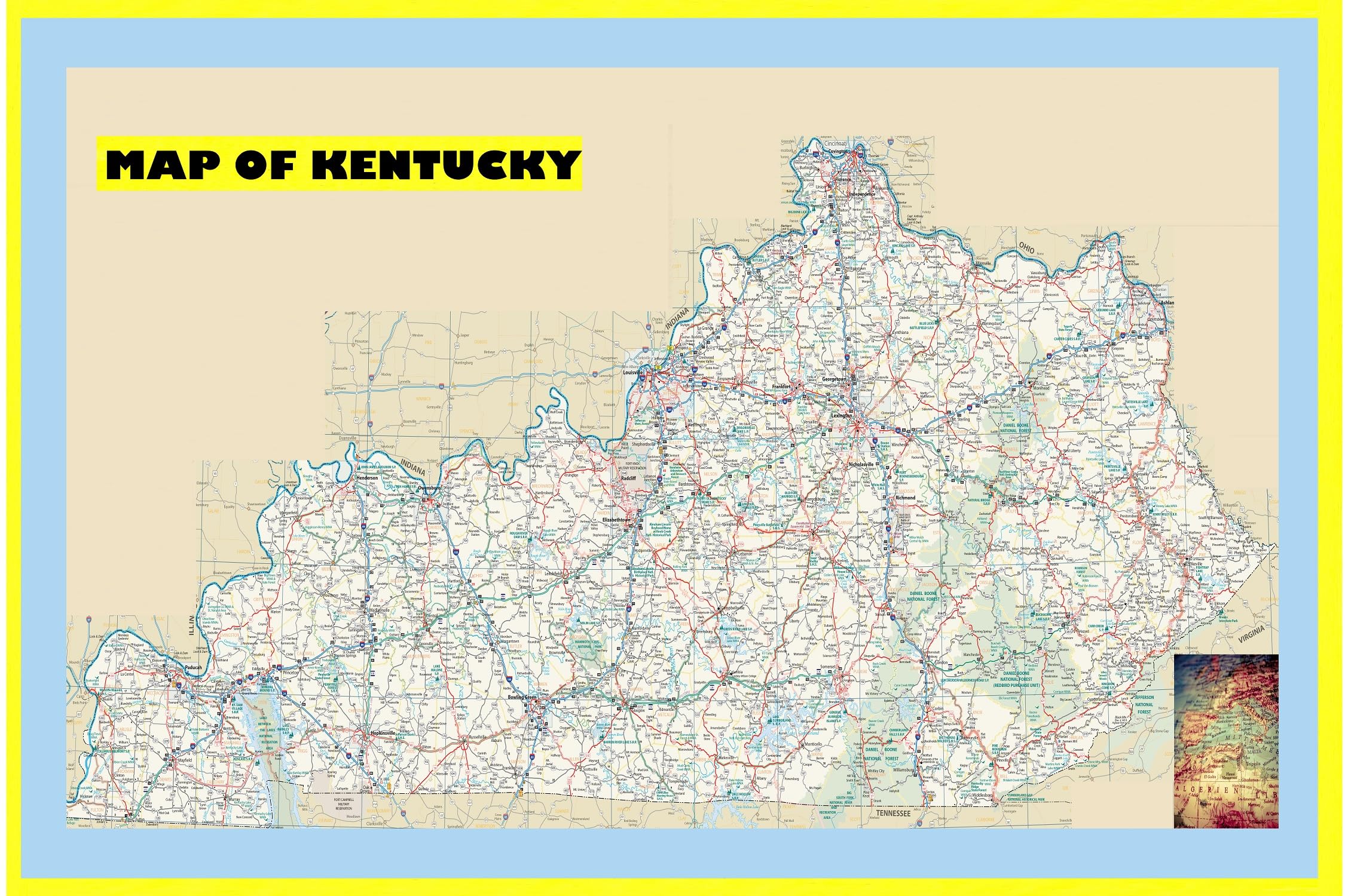 Map Of Kentucky State Map, Kentucky | The Cat's Meow Village