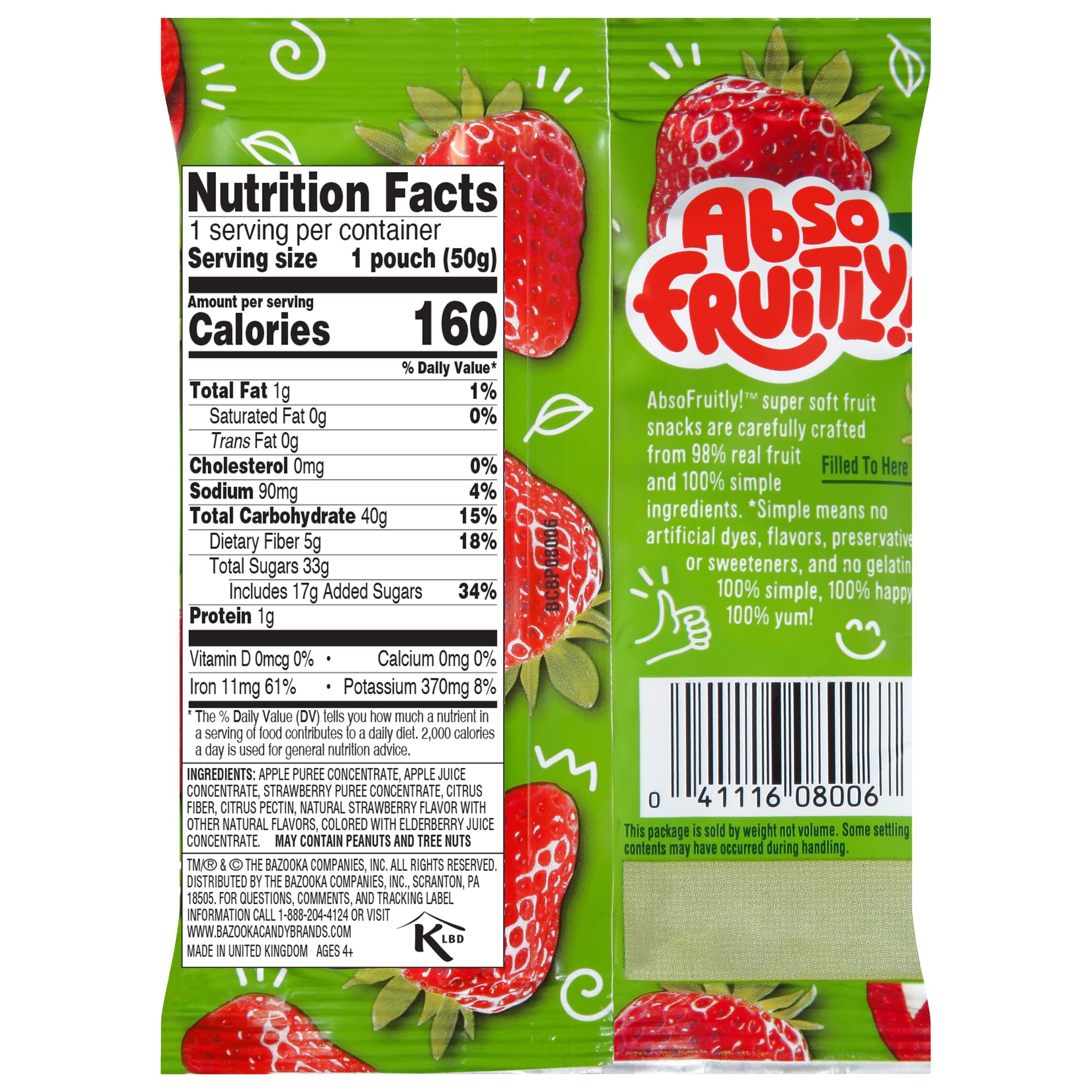 Snapklik.com : Absofruitly 98% Real Fruit Snacks, Deliciously Sweet ...