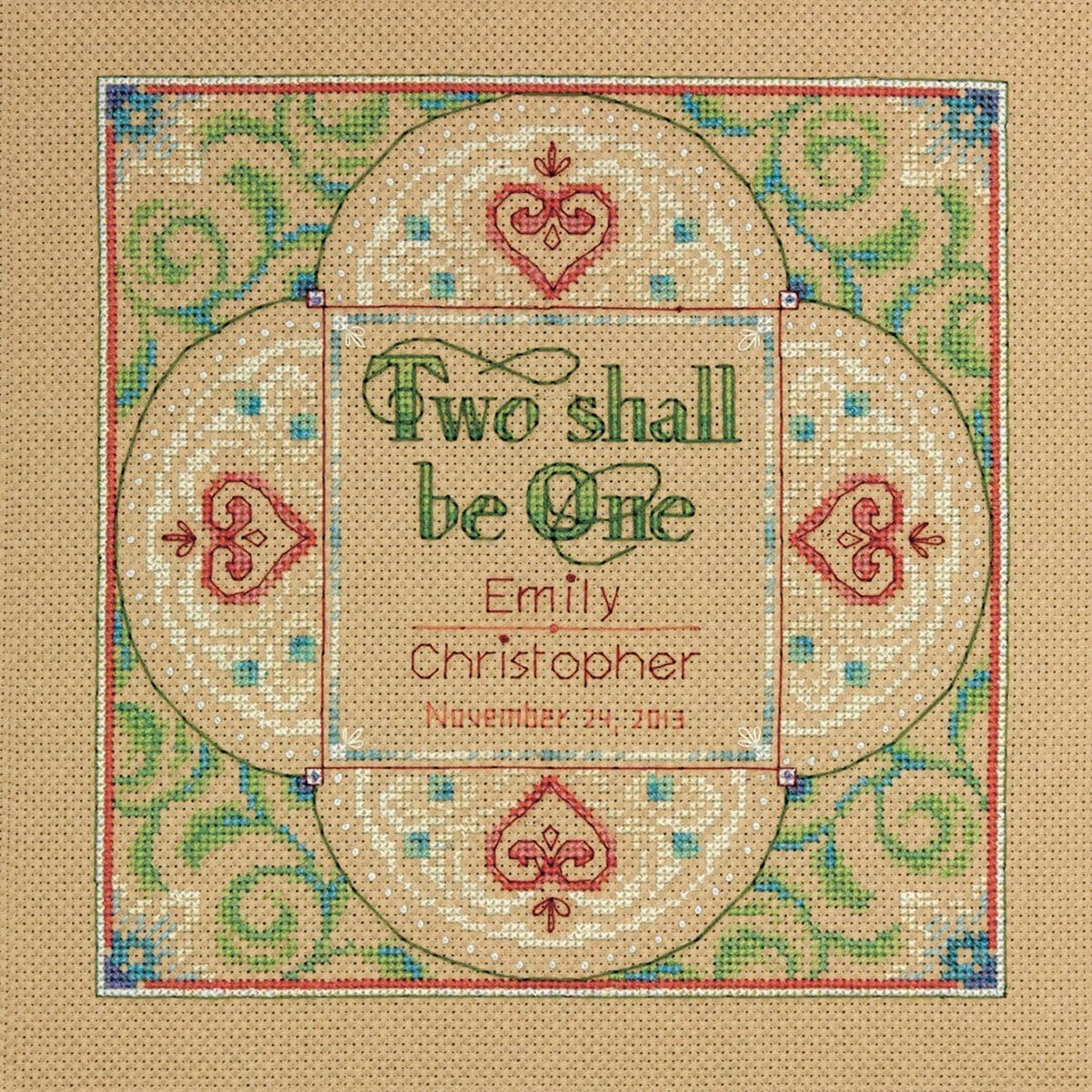 Amazon.com: Two As One Wedding Record Counted Cross Stitch Kit-10''X10 ...