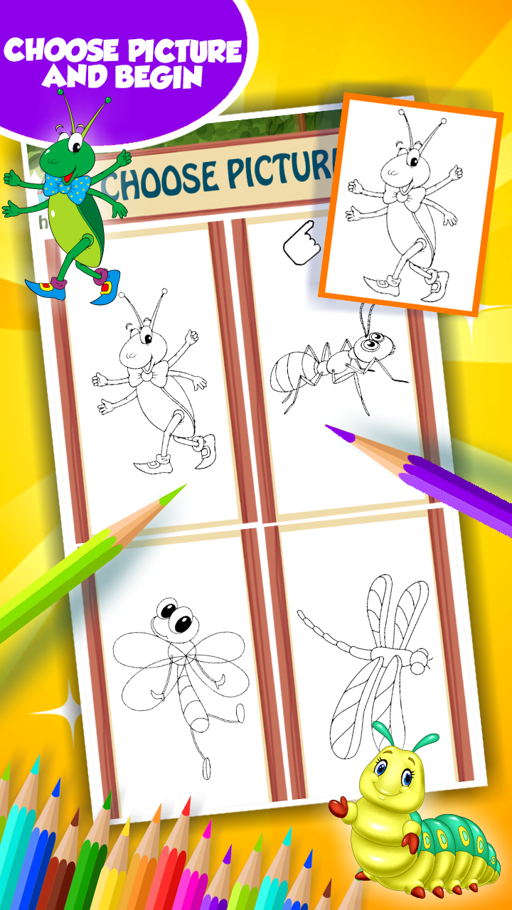 Cute Bugs Coloring Book:Amazon.in:Appstore for Android