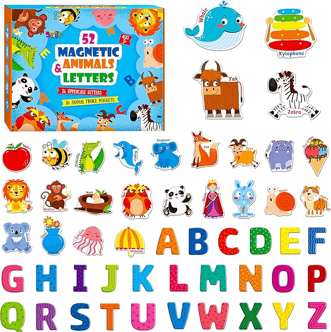 Amazon.com: Large Magnetic Letters and Animals, Educational Learning ...