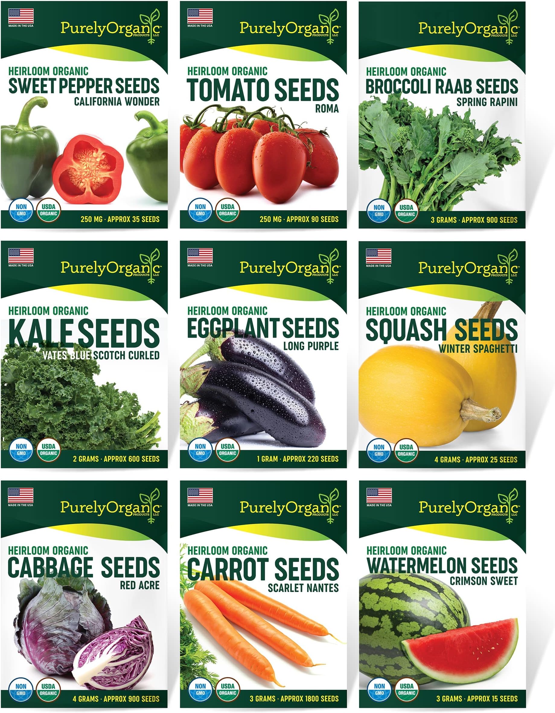 Amazon.com : Purely Organic Vegetable Garden Starter Kit - Over 3500 ...