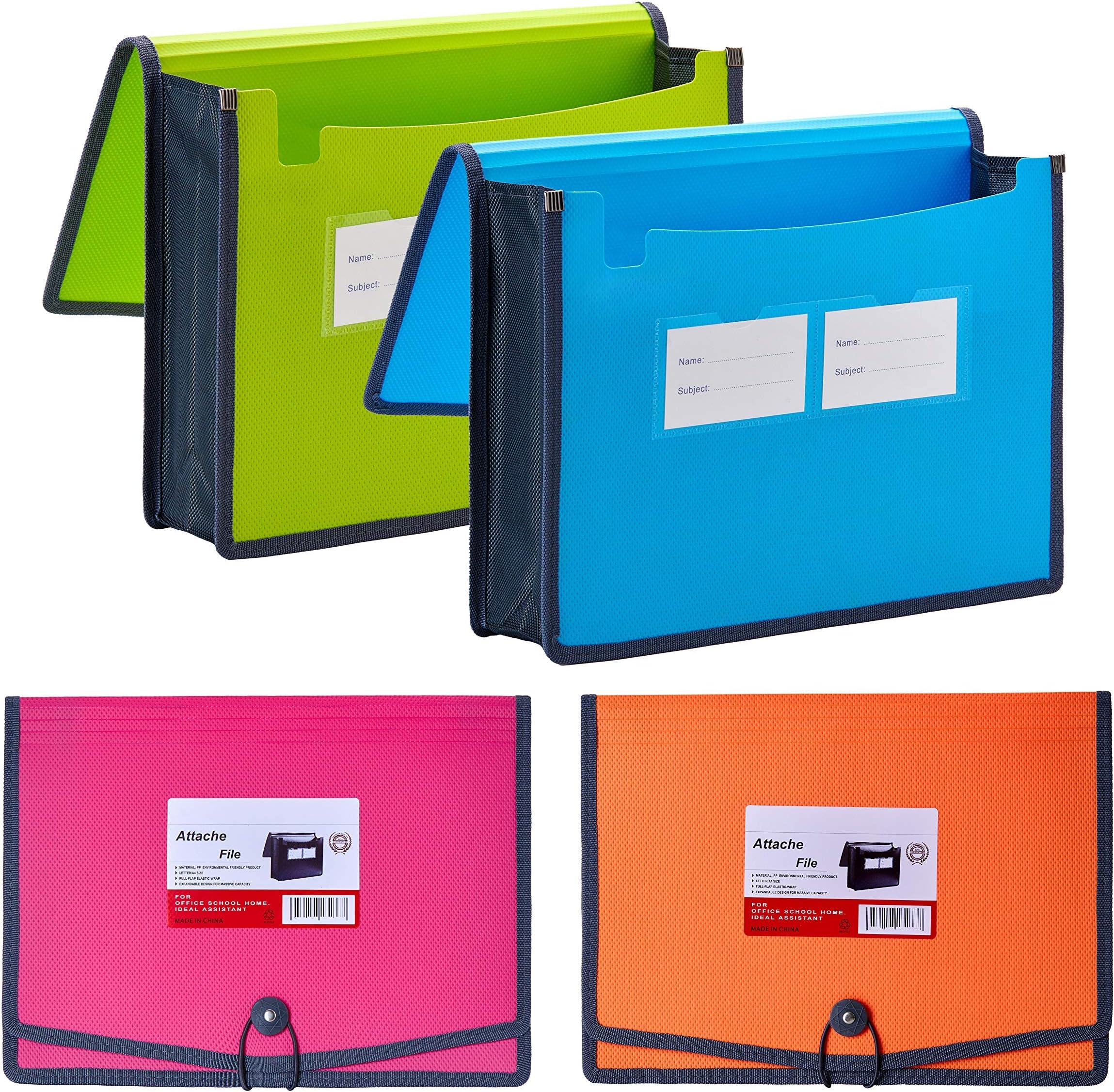 Amazon.com : FANWU Plastic File Folder Poly Envelope Expanding File ...