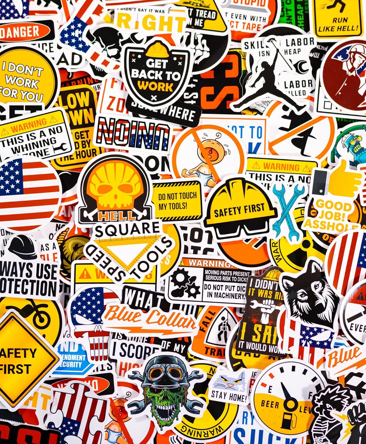 AnTools 150 PCS Funny Hard Hat Stickers for Adults, Blue Collar ...