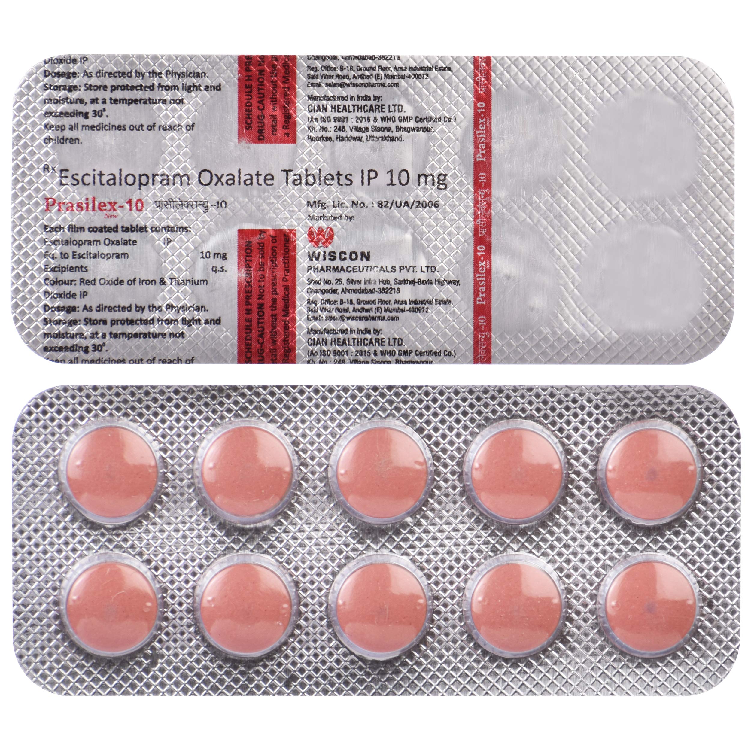 Escitalopram Oxalate 10mg Tab