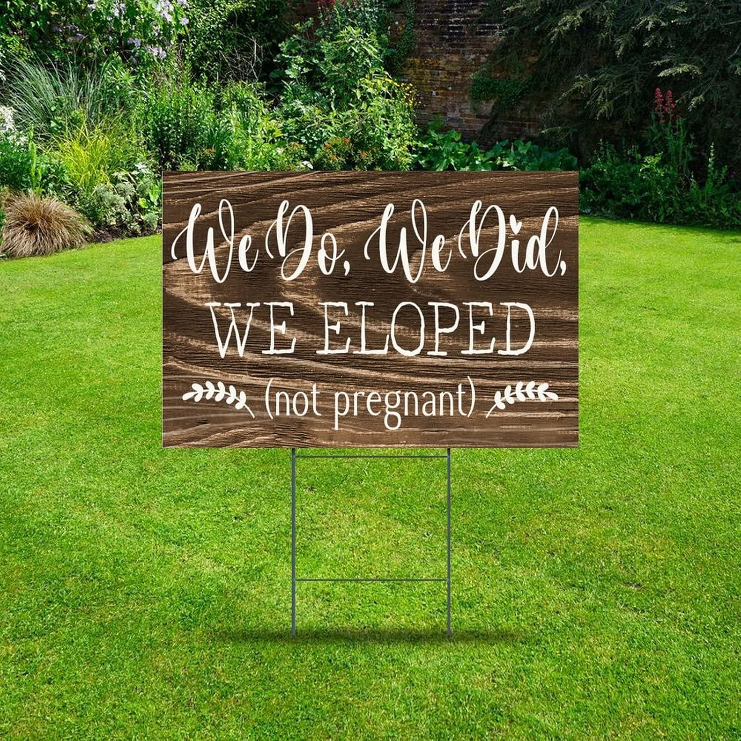 Amazon.com : We Do We Did We Eloped Lawn Signs with Stakes Party ...