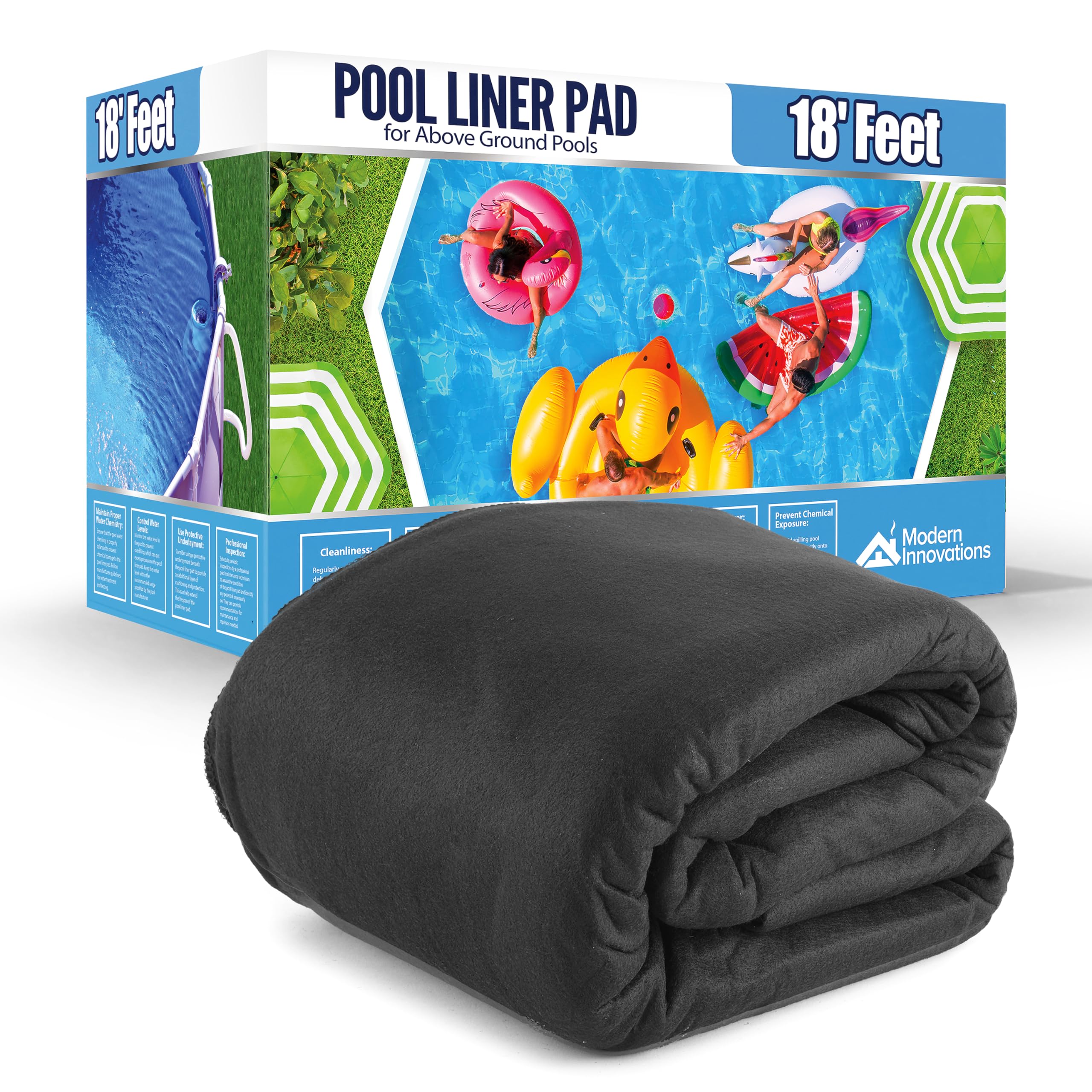 Amazon.com : Above Ground Pool Liner Pad, 18' Foot Round, Pre-Cut Heavy ...