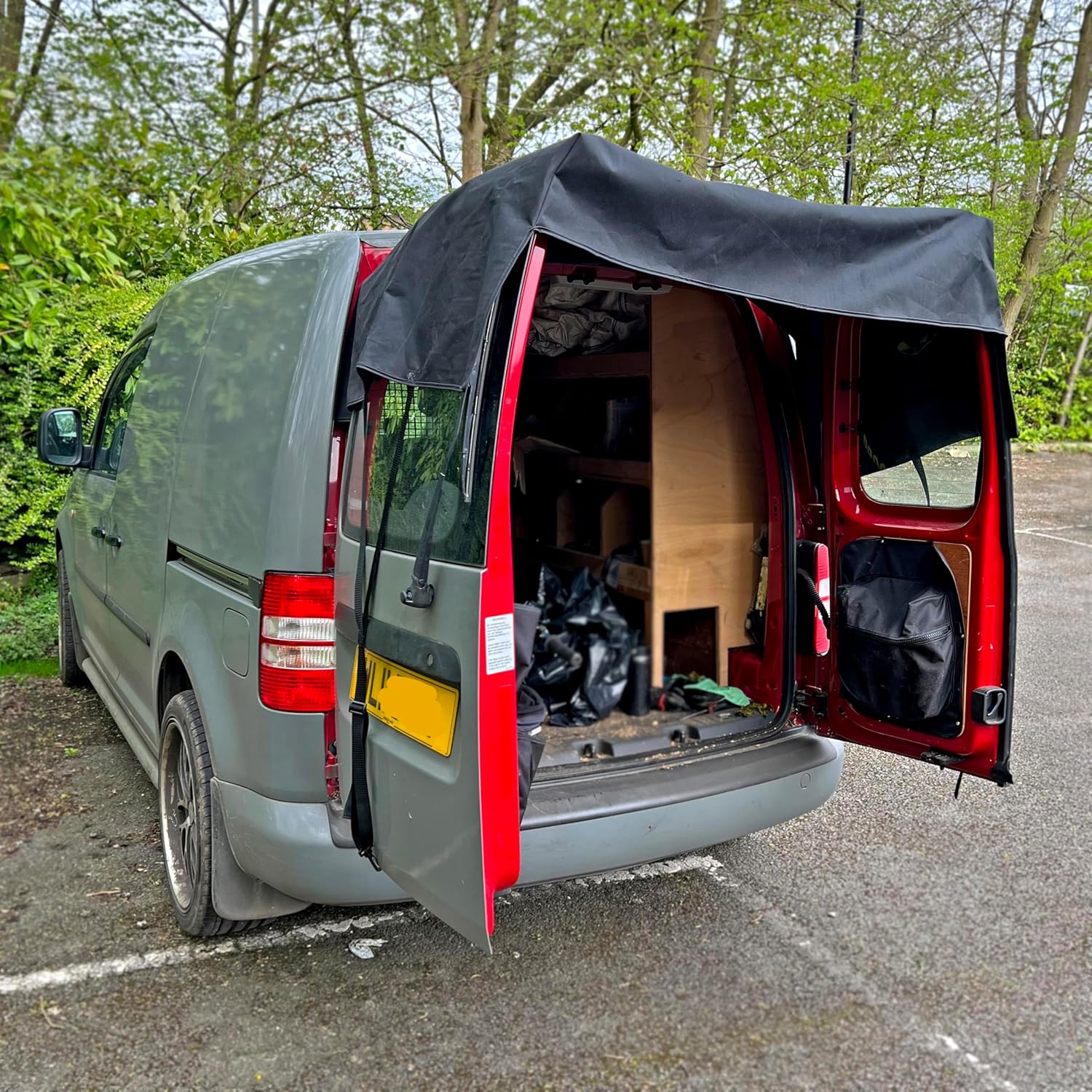 Campervan Rear Shelter Cover, Caddy Barn Door Awning, UK Made, for ...
