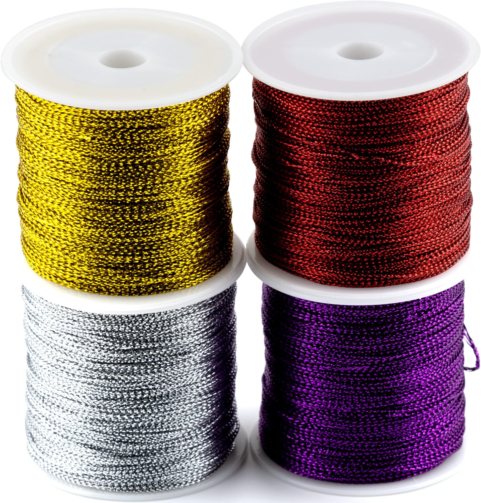 Amazon.com: 440 Yards Metallic Cord Tinsel Rope for Craft Jewelry ...