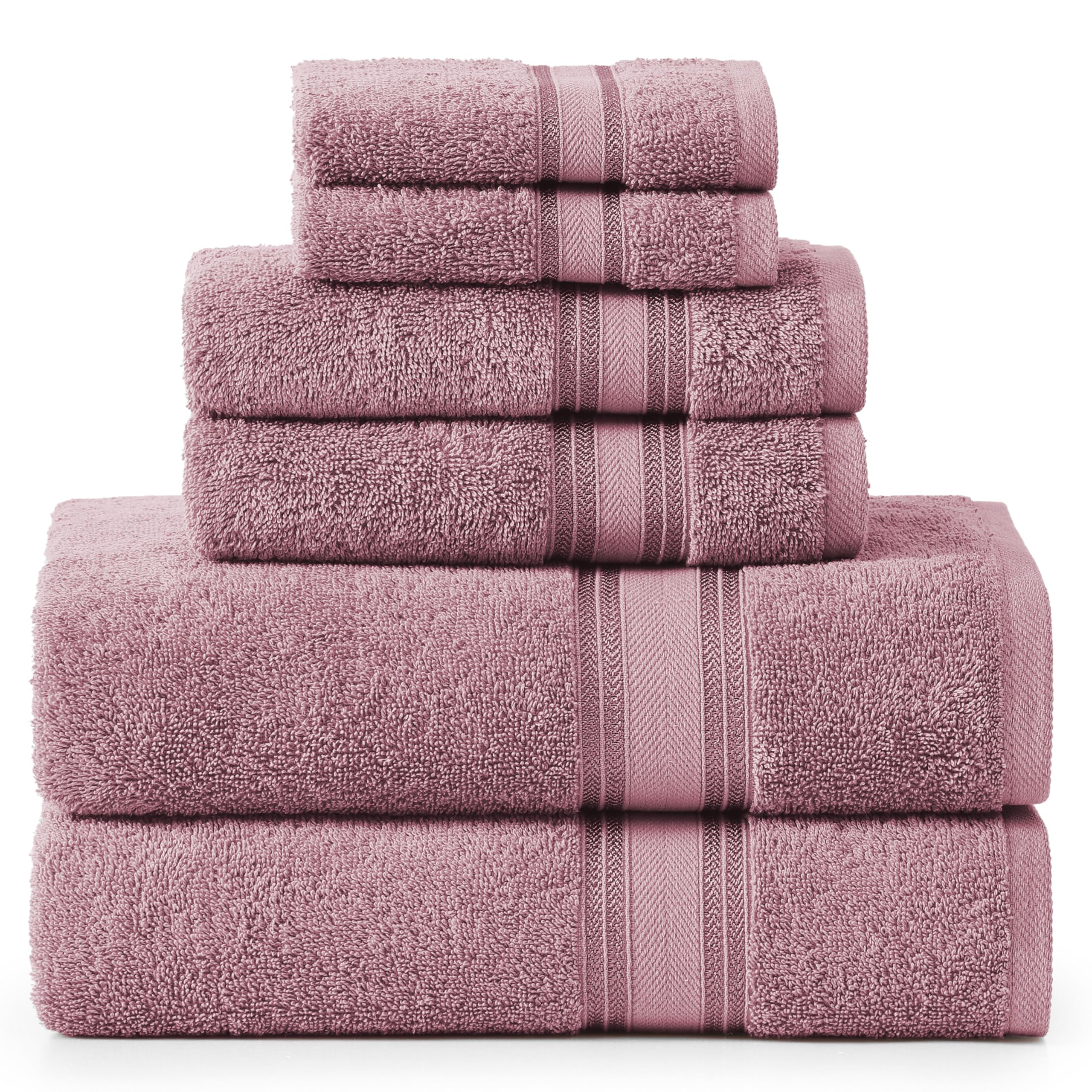 Luxury Bath Towels Set - 6 Piece Set, 100% Cotton Bathroom Towels, Zero Twist, Quick Dry Shower ...