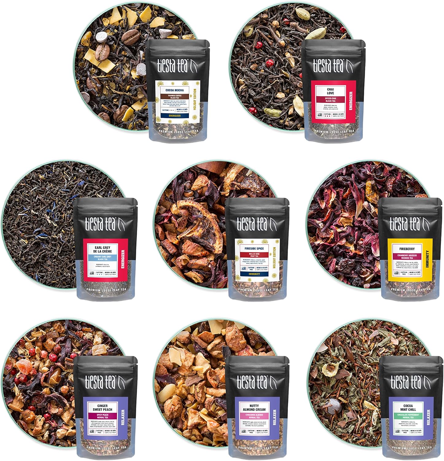 Holiday TEAS Dry Flight Sampler by TIESTA TEA | 8 Loose Leaf Tea ...