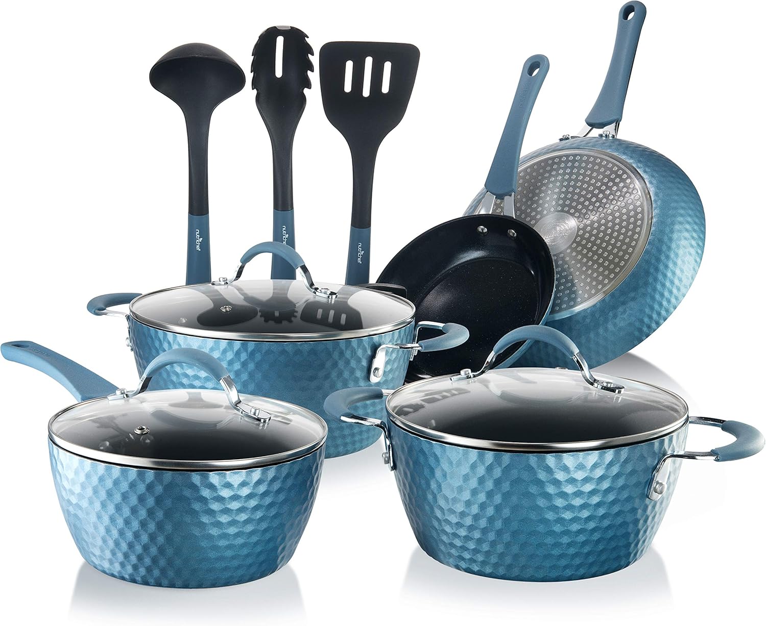 Amazon.com: NutriChef 11 Pc Pots and Pans Set Non Stick Cookware with ...