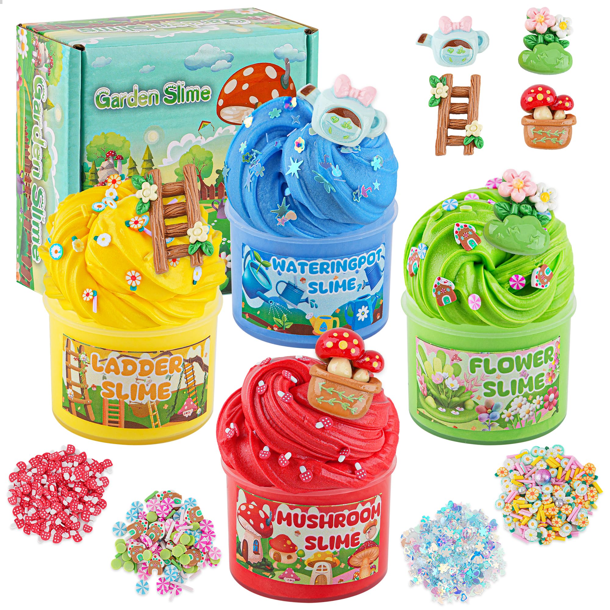 Amazon.com: 4 Pack Garden Butter Slime, Super Soft & Non-Sticky Slime ...