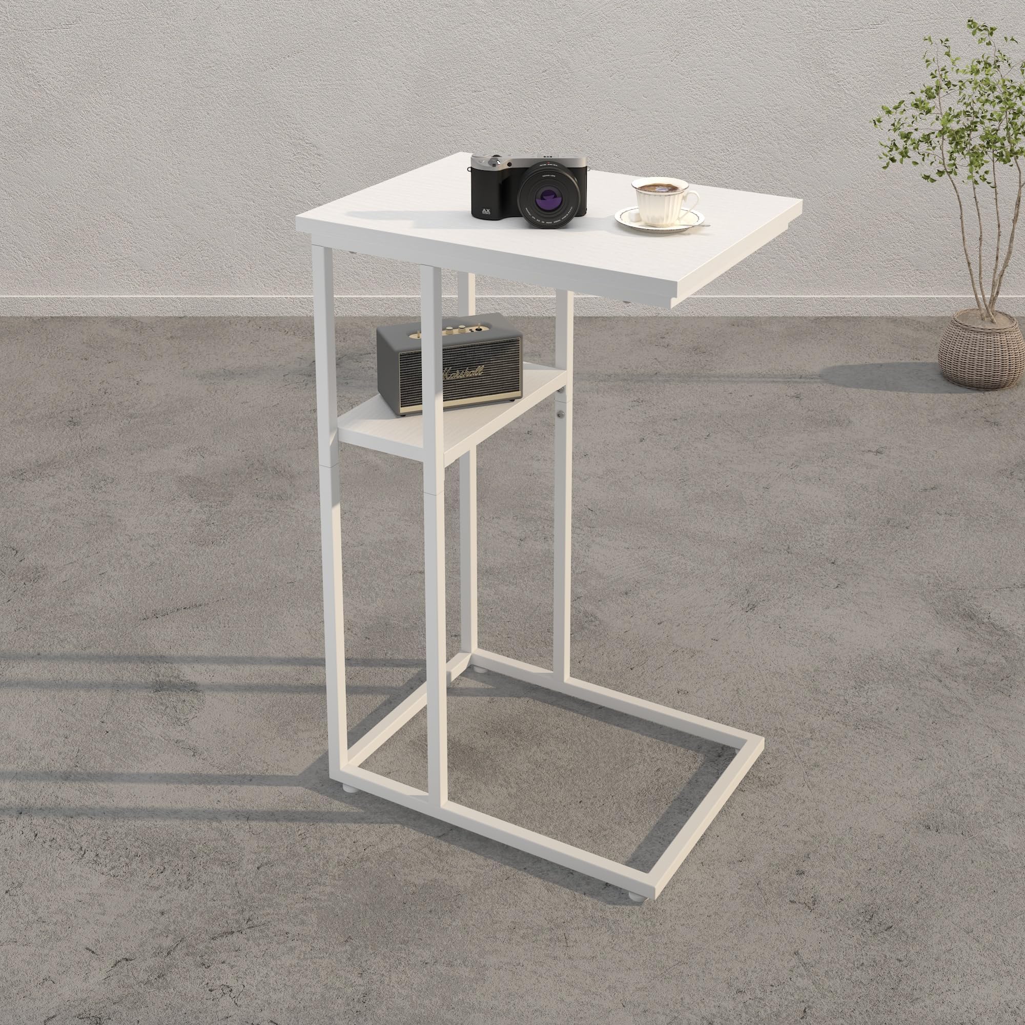 Amazon.com: Safdie & Co. Accent End Table, C Shape, White : Home & Kitchen