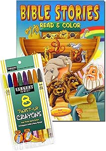 Amazon.com: Bible Stories Coloring Book Set with Twist-up Crayons ...