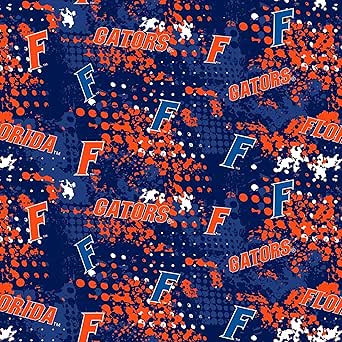 Amazon.com: Florida Gators Cotton Fabric, Splatter Design, Officially ...