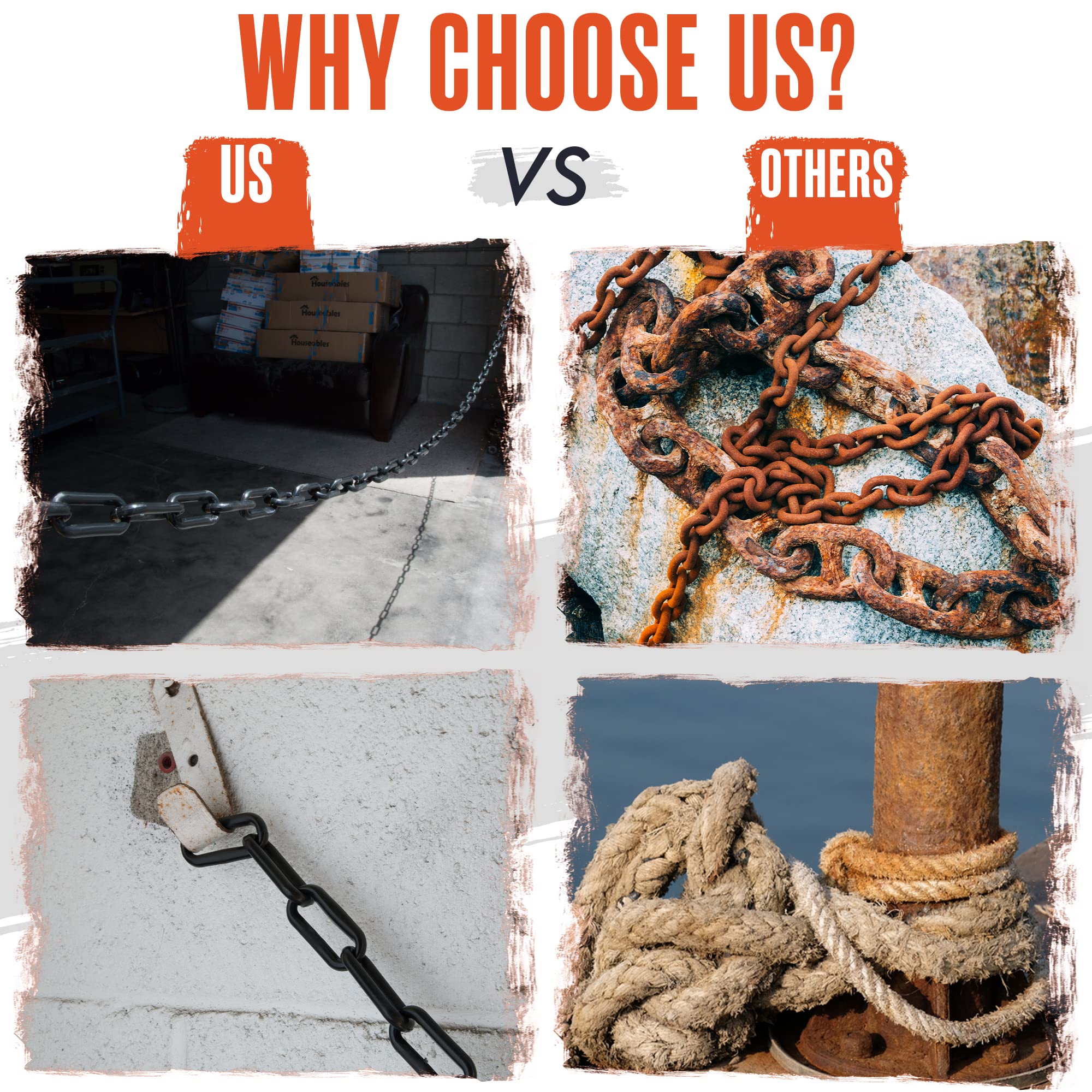Snapklik.com : Plastic Chain, Safety Barrier, 2" Links, Light Weight ...