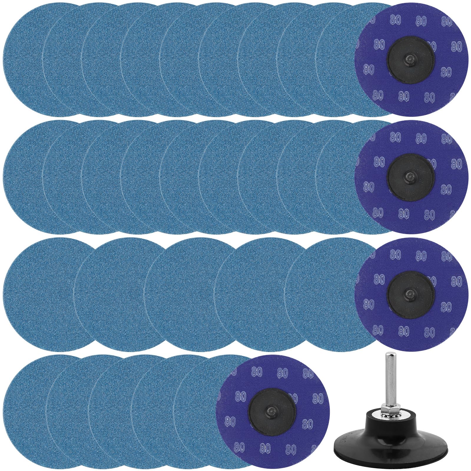 80 Grit Sanding Discs, 3 inch Roll Lock Quick Change Discs, 30Pcs ...
