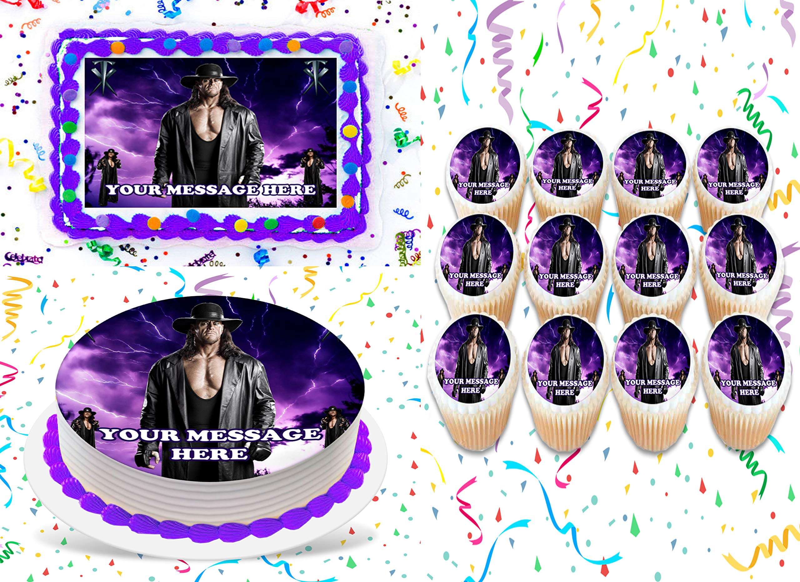 Buy The Undertaker Cake Topper Edible Image Personalized Cupcakes ...