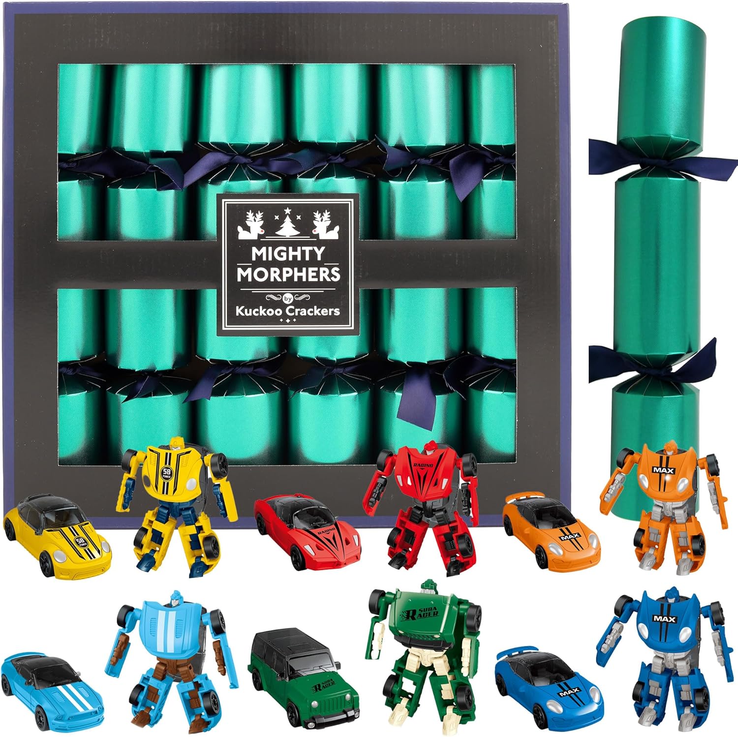 Kuckoo Crackers - 6 x 13-inch Mighty Morpher Robot Christmas Crackers ...