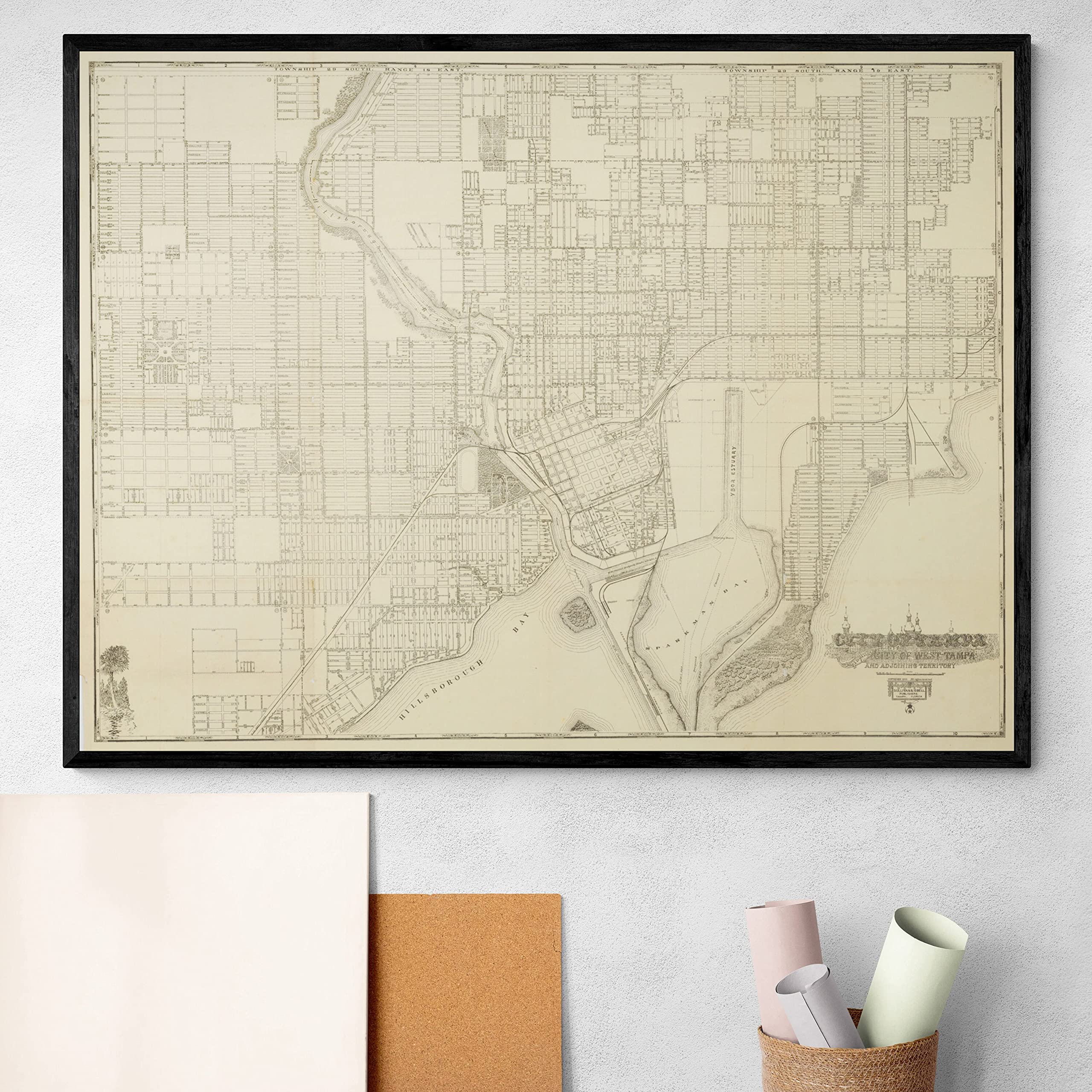 Mapa De La Ciudad De Ybor, Florida Taza Con Mapa De Tampa De 11 Oz,