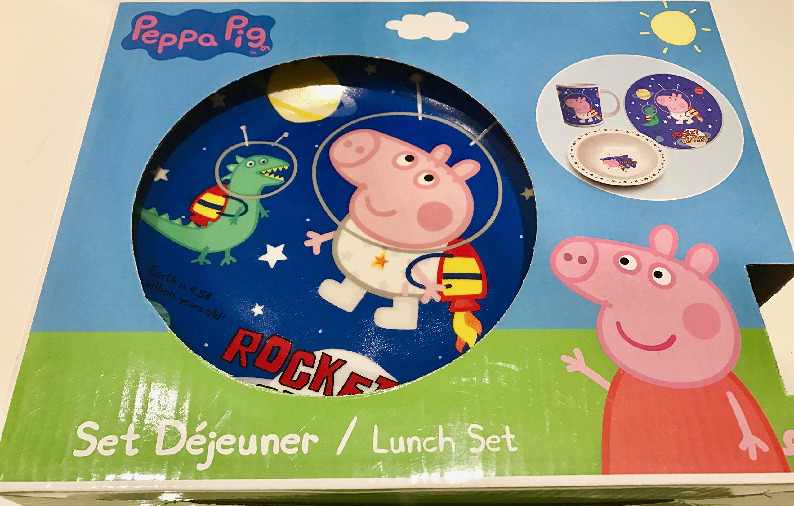 Buy Peppa Pig George Pig Lunch Set - George Pig Space Scene Mug Plate ...