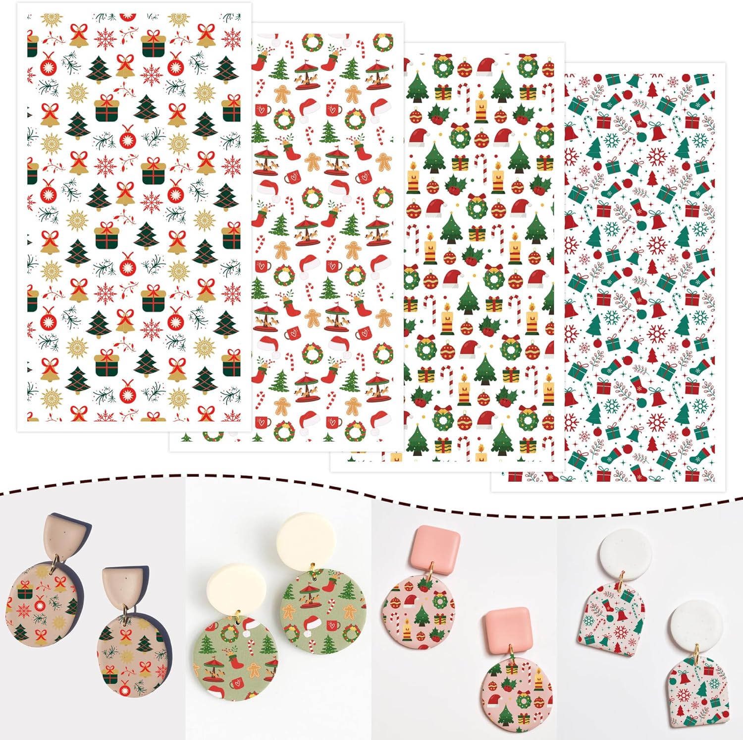 Amazon.com: Sitsink Polymer Clay Transfer Paper - Christmas Clay ...