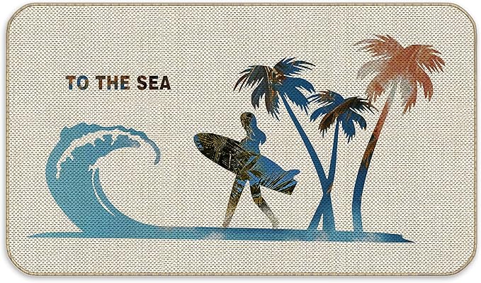 Amazon.com: Knibeo Coastal Door mats,Coastal Outdoor Rug,Surfboard ...