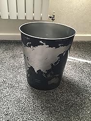 Balvi Wastebasket Globe Gray colour world map design Tin 26x22x17,7 cm ...