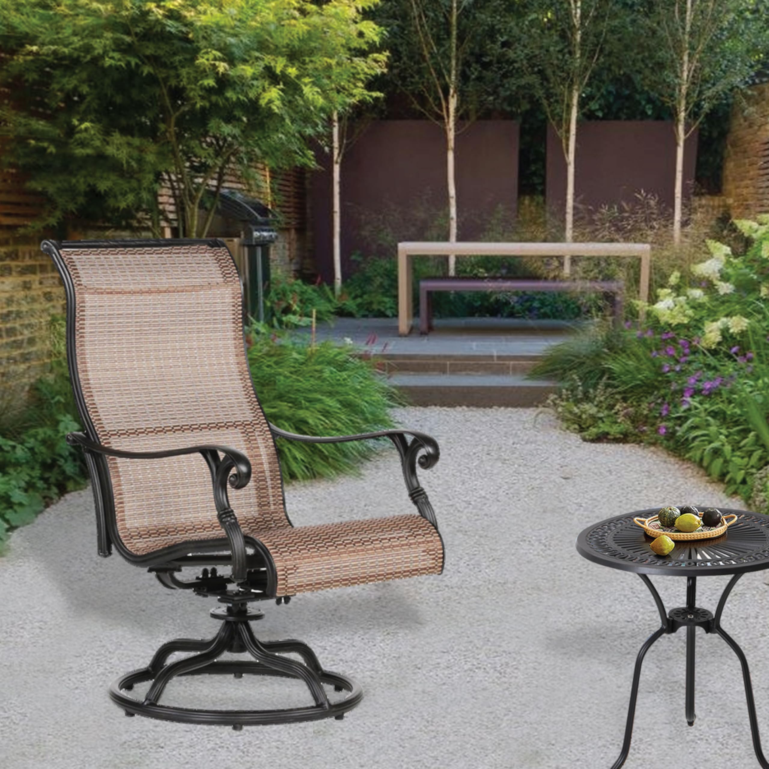 Amazon.com: Sparta All-Weather Outdoor Sling Swivel Rocker Chairs ...