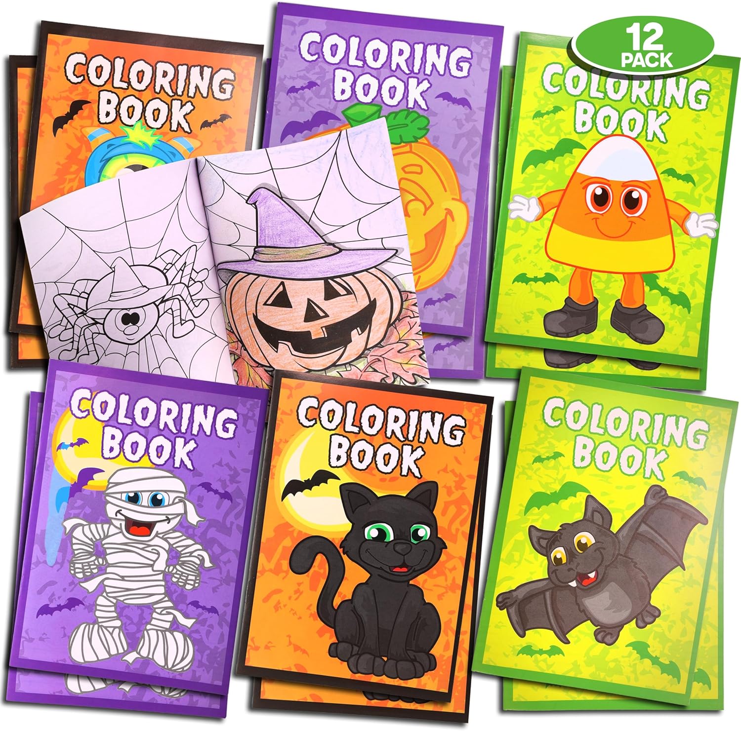 Amazon.com: Srenta Halloween Coloring Book Party Favors, 12 Pack Mini ...