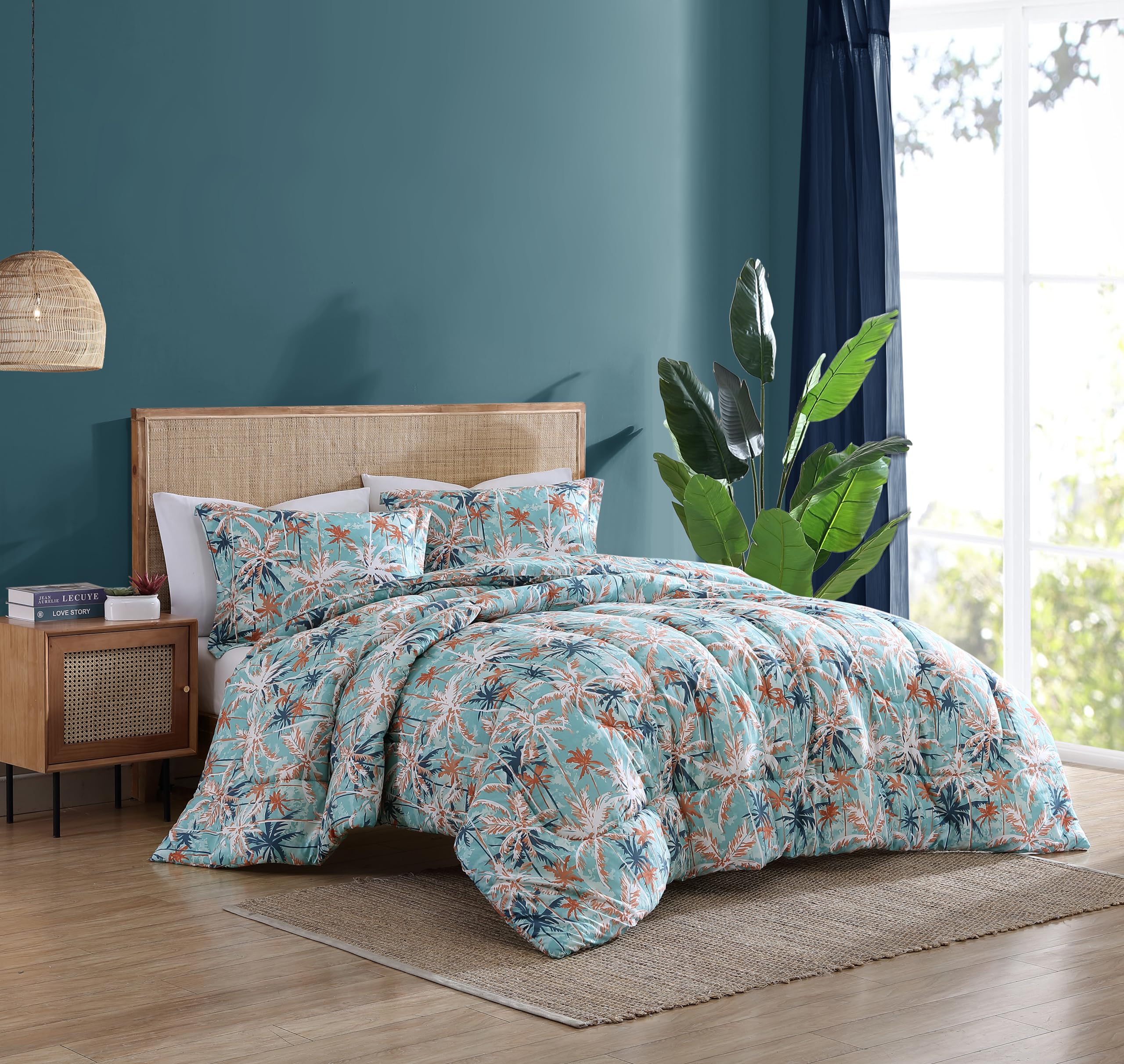 Amazon.com: CARIBBEAN JOE King 3-Piece Comforter Set, Tropical Coastal ...