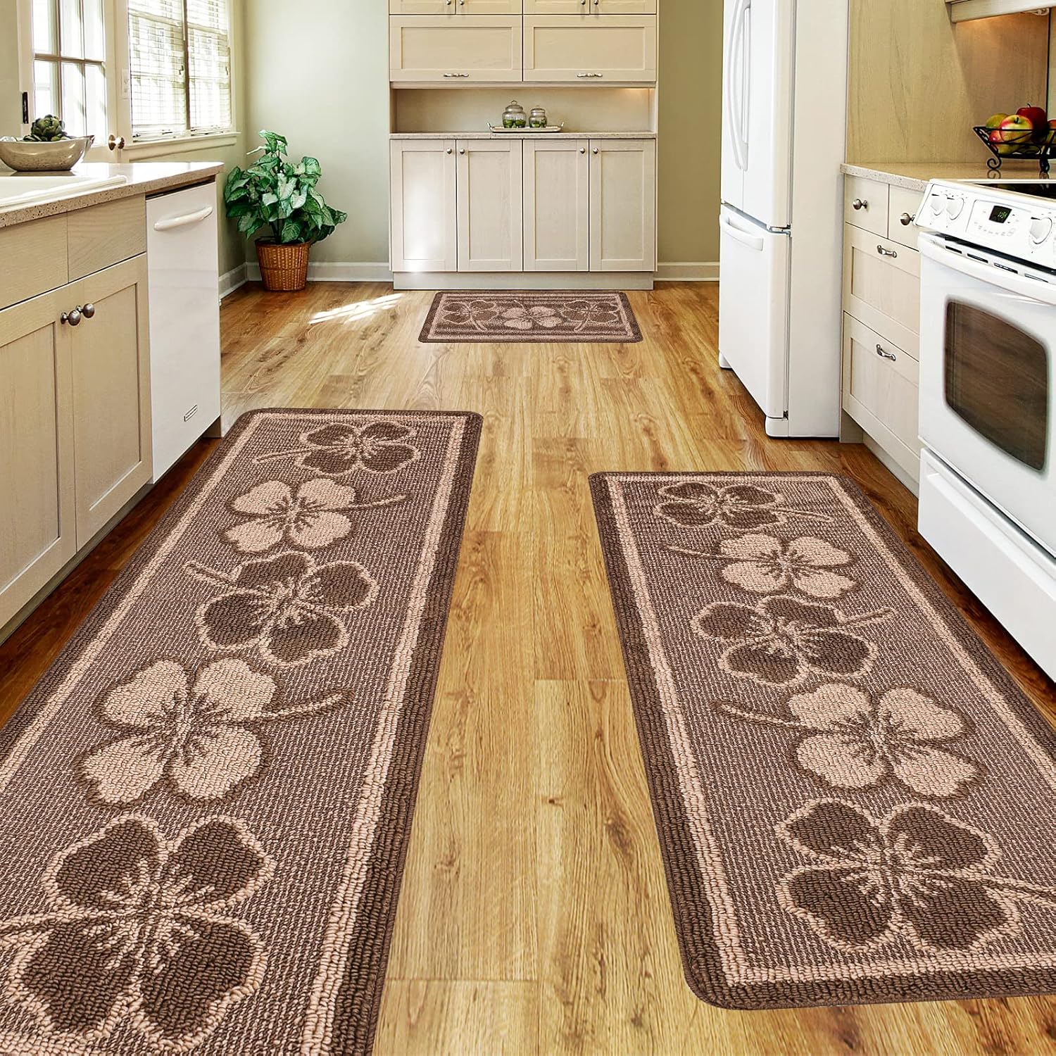 Amazon.com: Kitchen Rugs Sets 3 PCS Non Slip Kitchen mats for Floor ...
