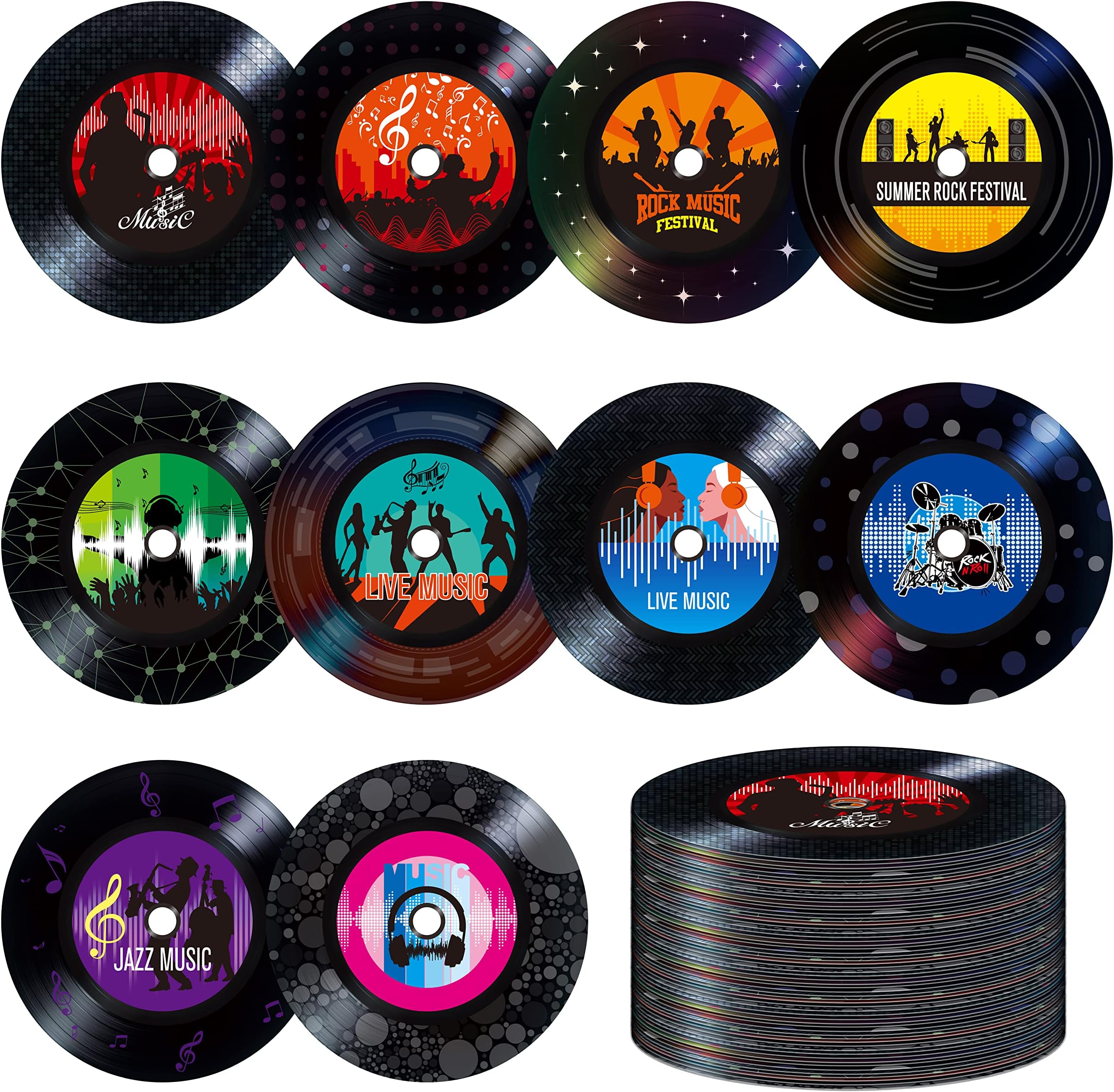 Amazon.com: Hotop 60 Pcs Music Party Decorations Musical Notes Rock and ...