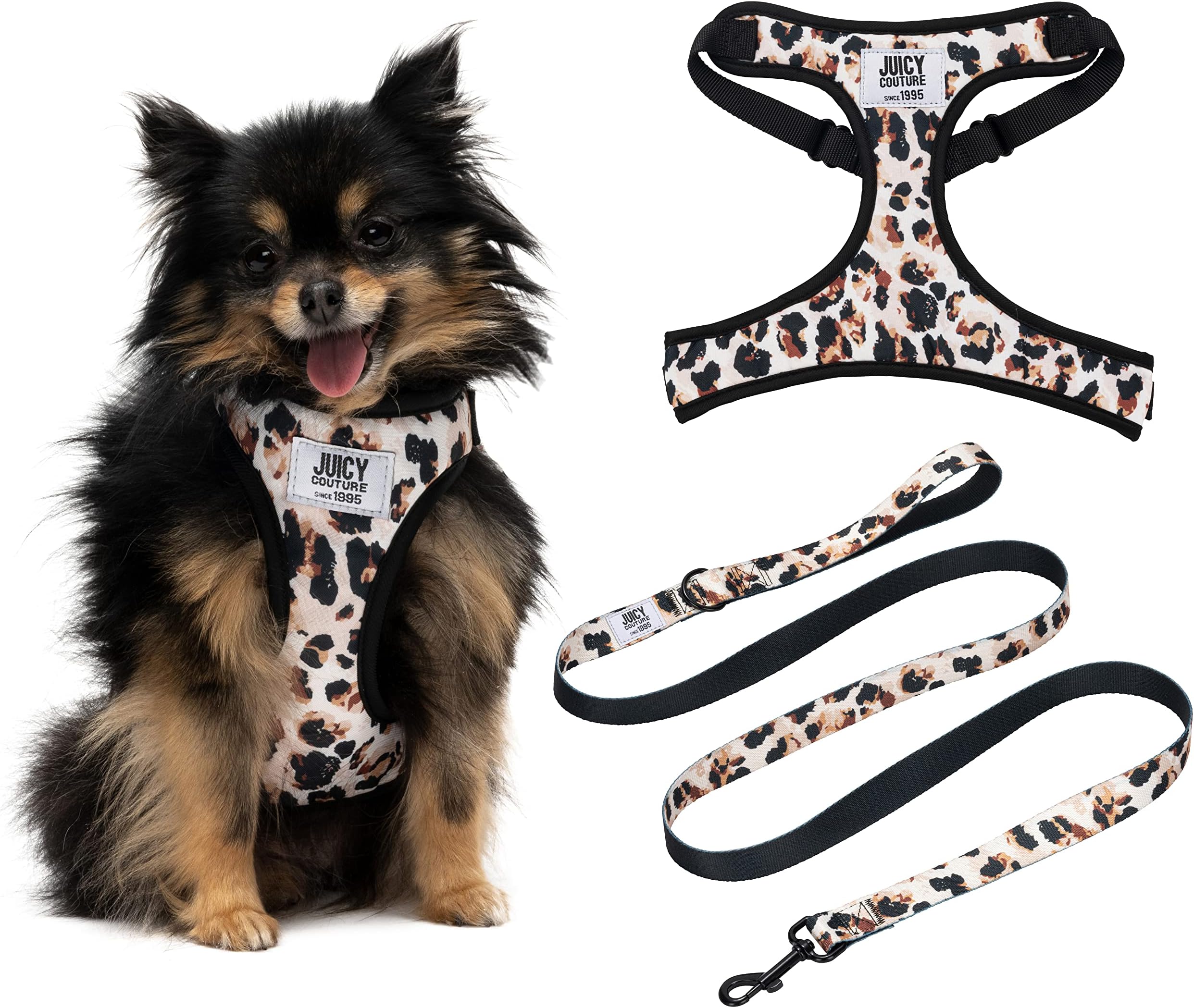 Amazon.com : Juicy Couture Leopard Print Dog Harness and Leash Set ...