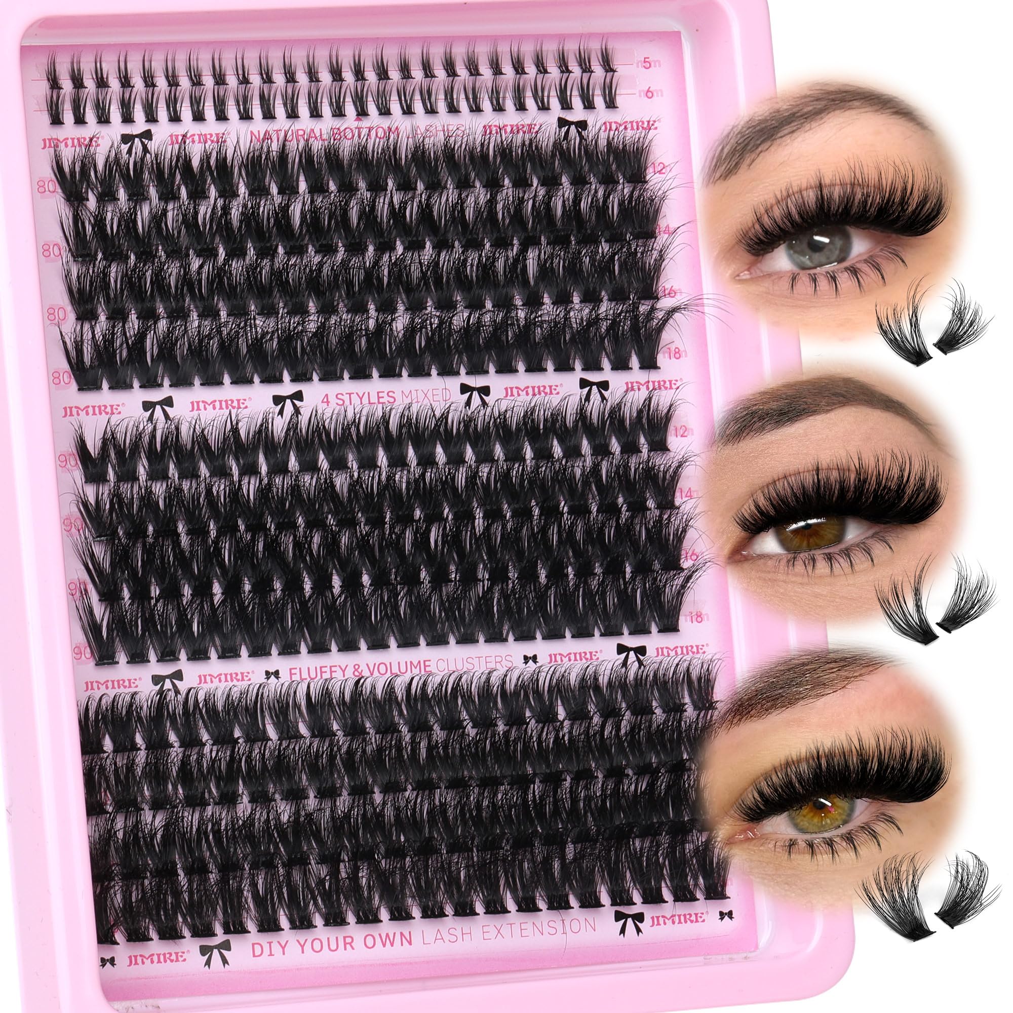Amazon.com: JIMIRE Lash Clusters Mink Think Cluster D Curl Eyelash ...