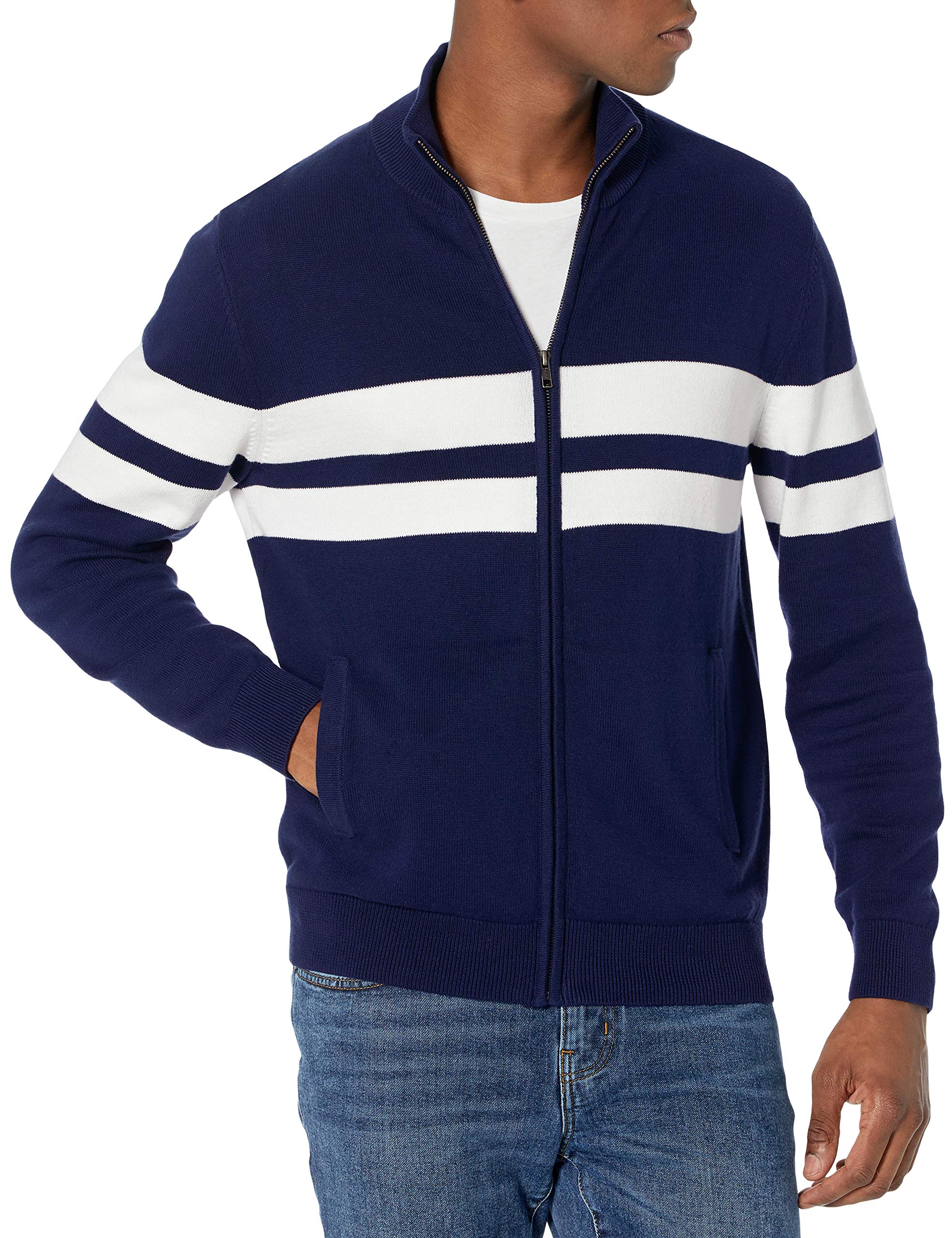 Amazon Essentials Men's Full-Zip Cotton Sweater