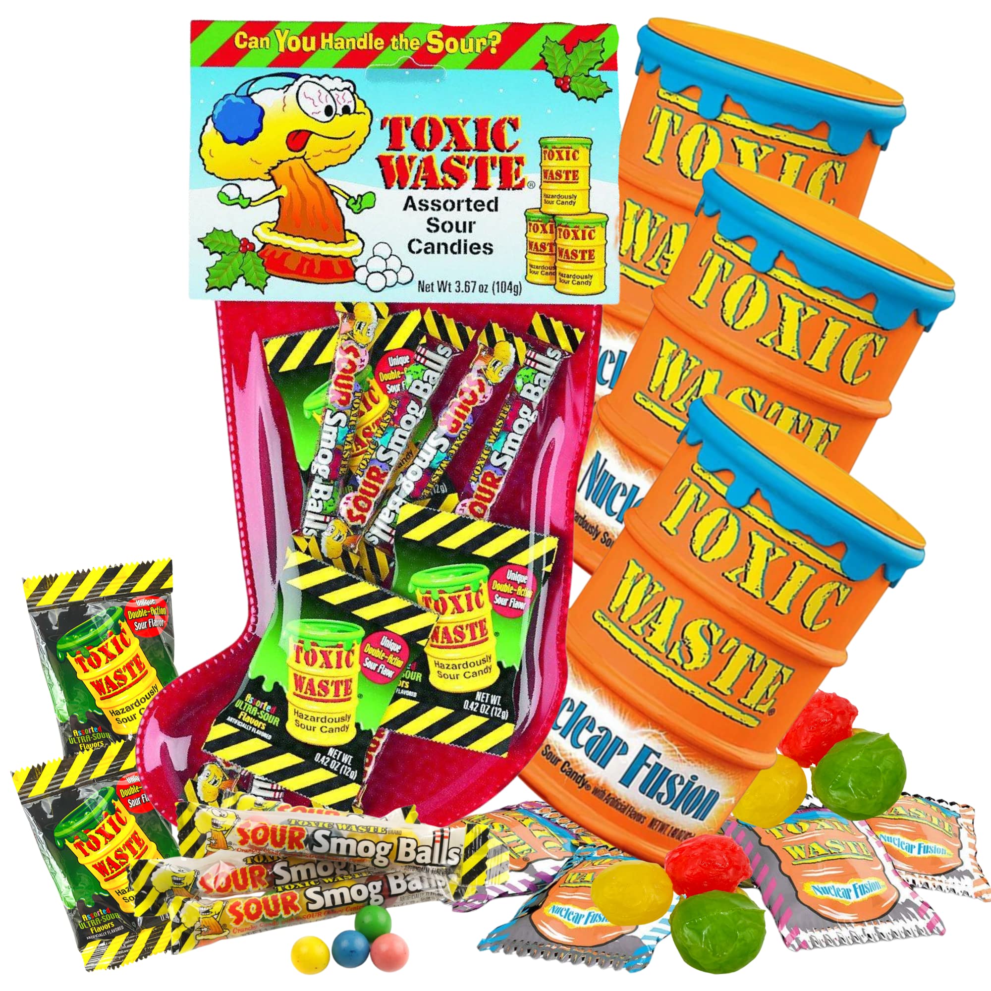Amazon.com: Needzo Toxic Waste Candy Filled Plastic Stocking and ...