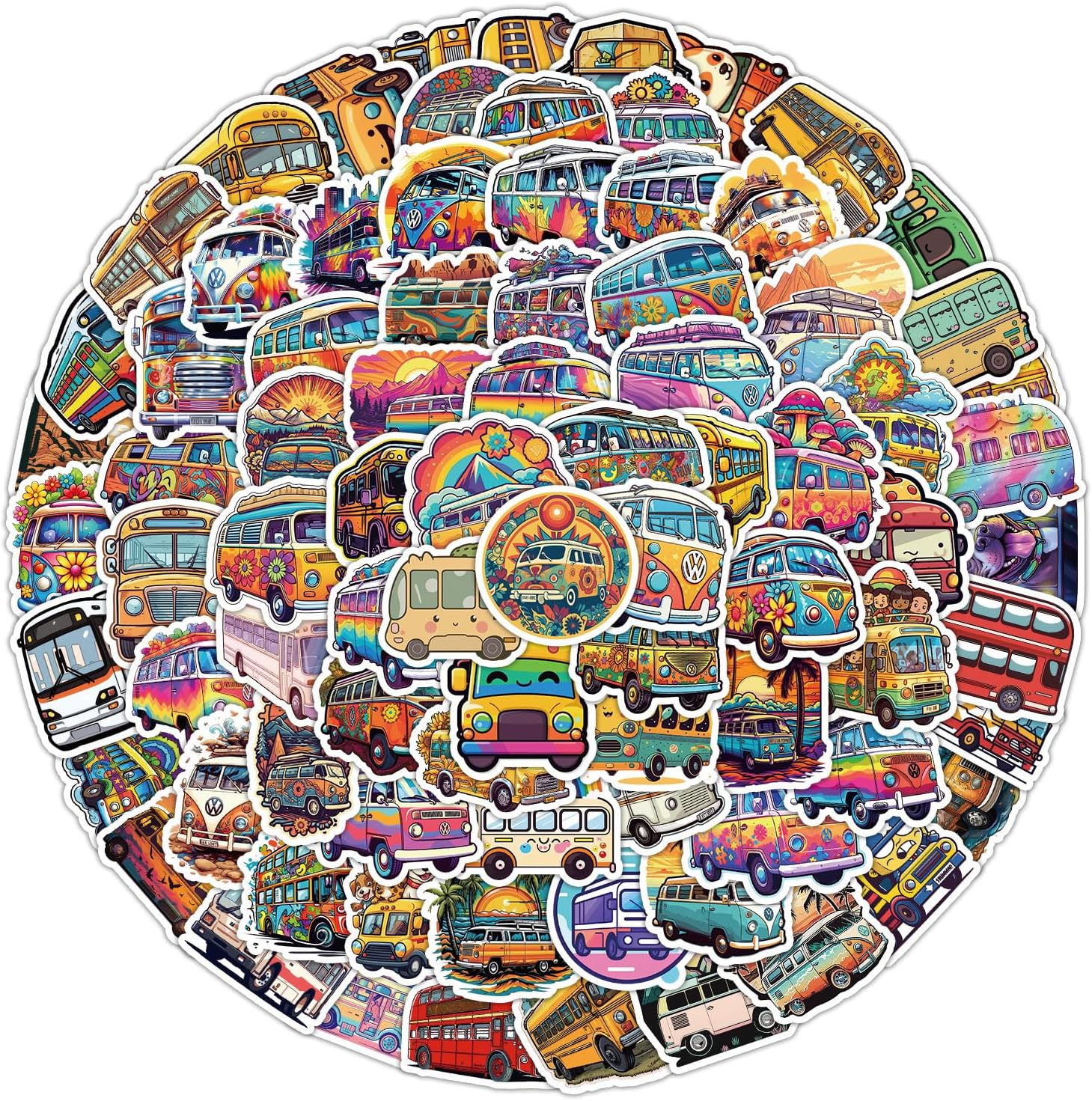 Amazon.com: 55PCS Cute School Bus Stickers for Kids Teens Students ...