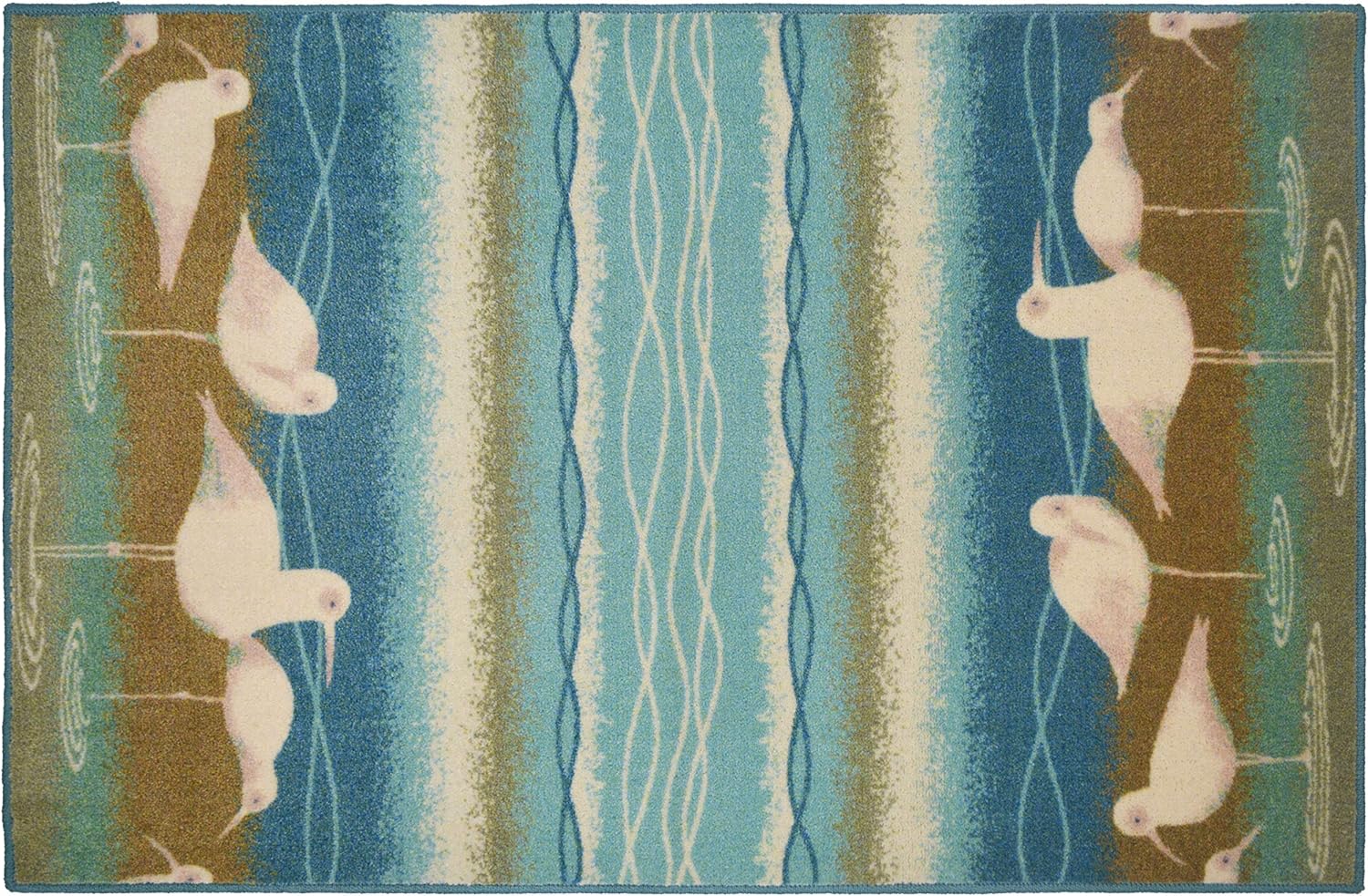 Amazon.com: Seaside Wading Seagulls Accent Rug 30"x46" Blue : Home ...