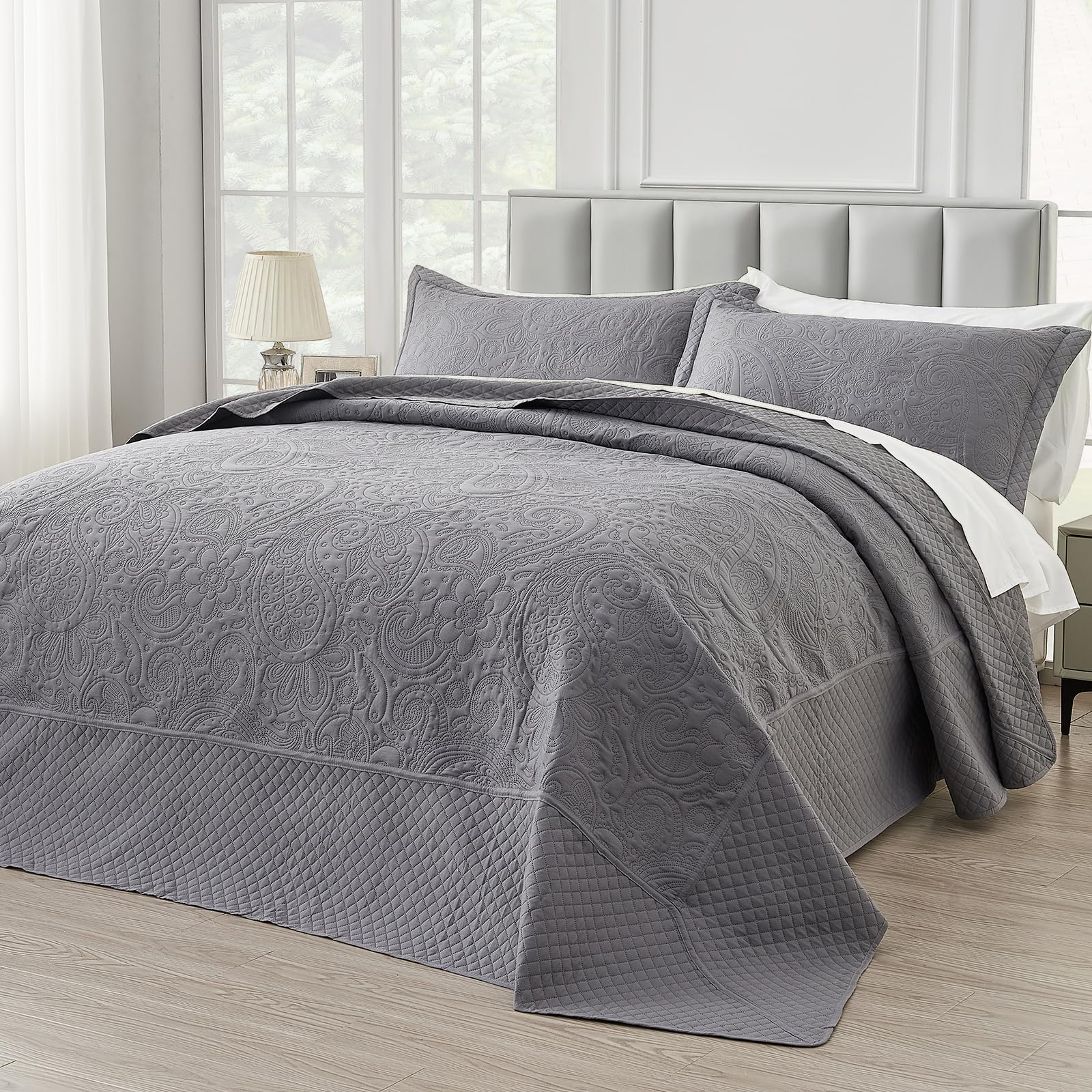 Amazon.com: SUCHBED California King Bedspread Set Oversized King ...